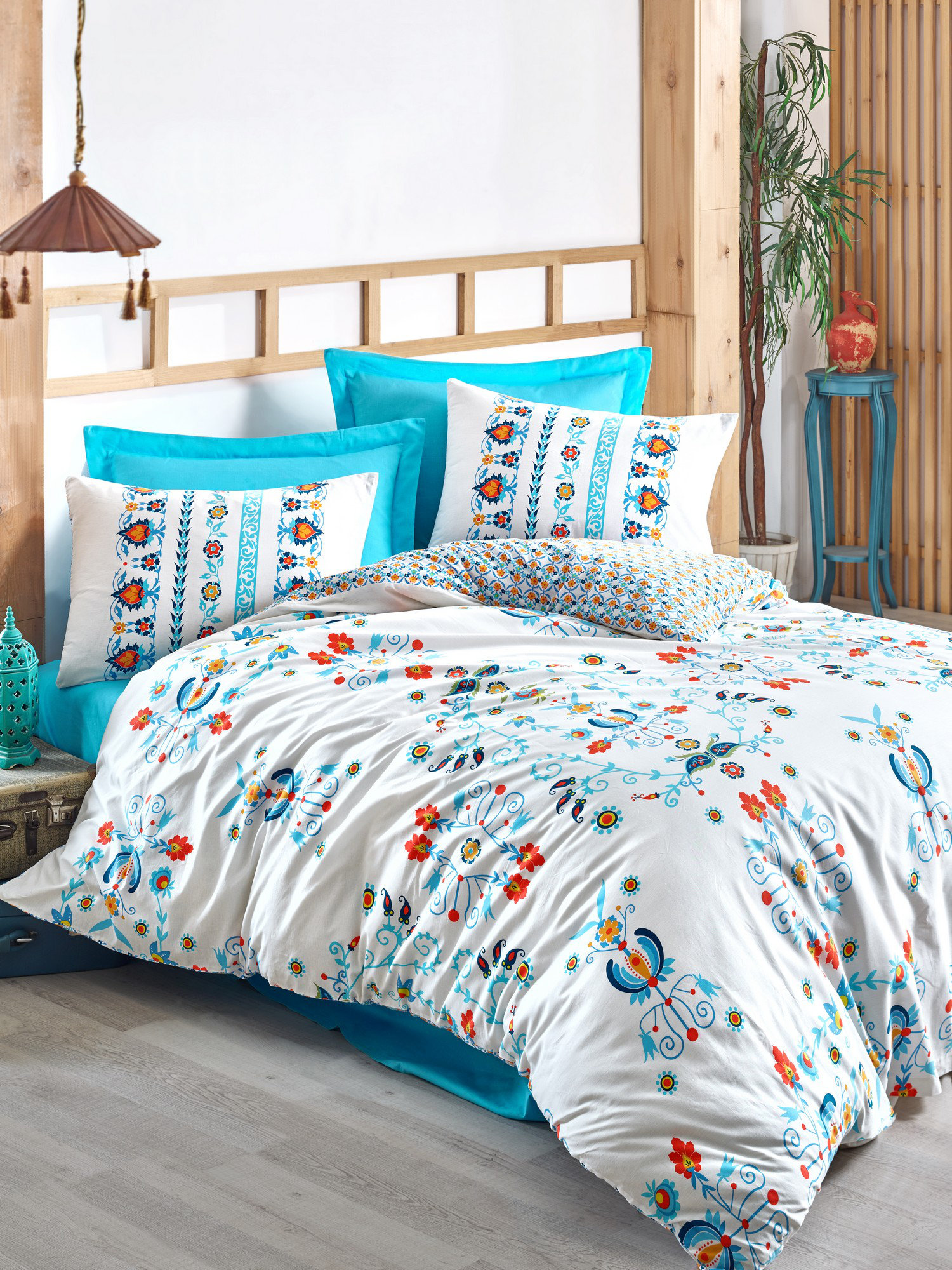 Asir Group INC Stemen Red/White/Blue 100% Cotton Duvet Cover Set | Wayfair