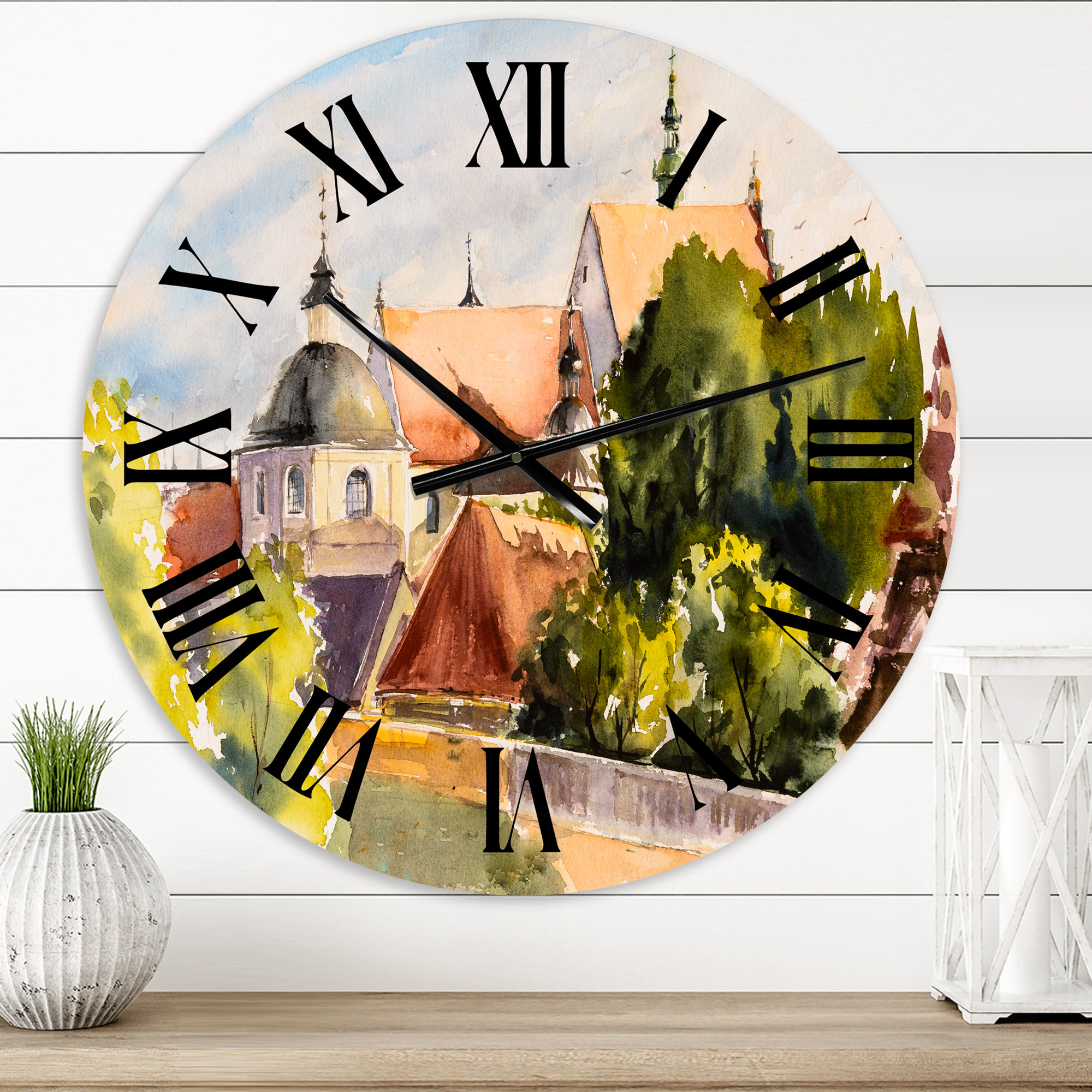 East Urban Home View of Old Polish City In Nature - Traditional wall ...