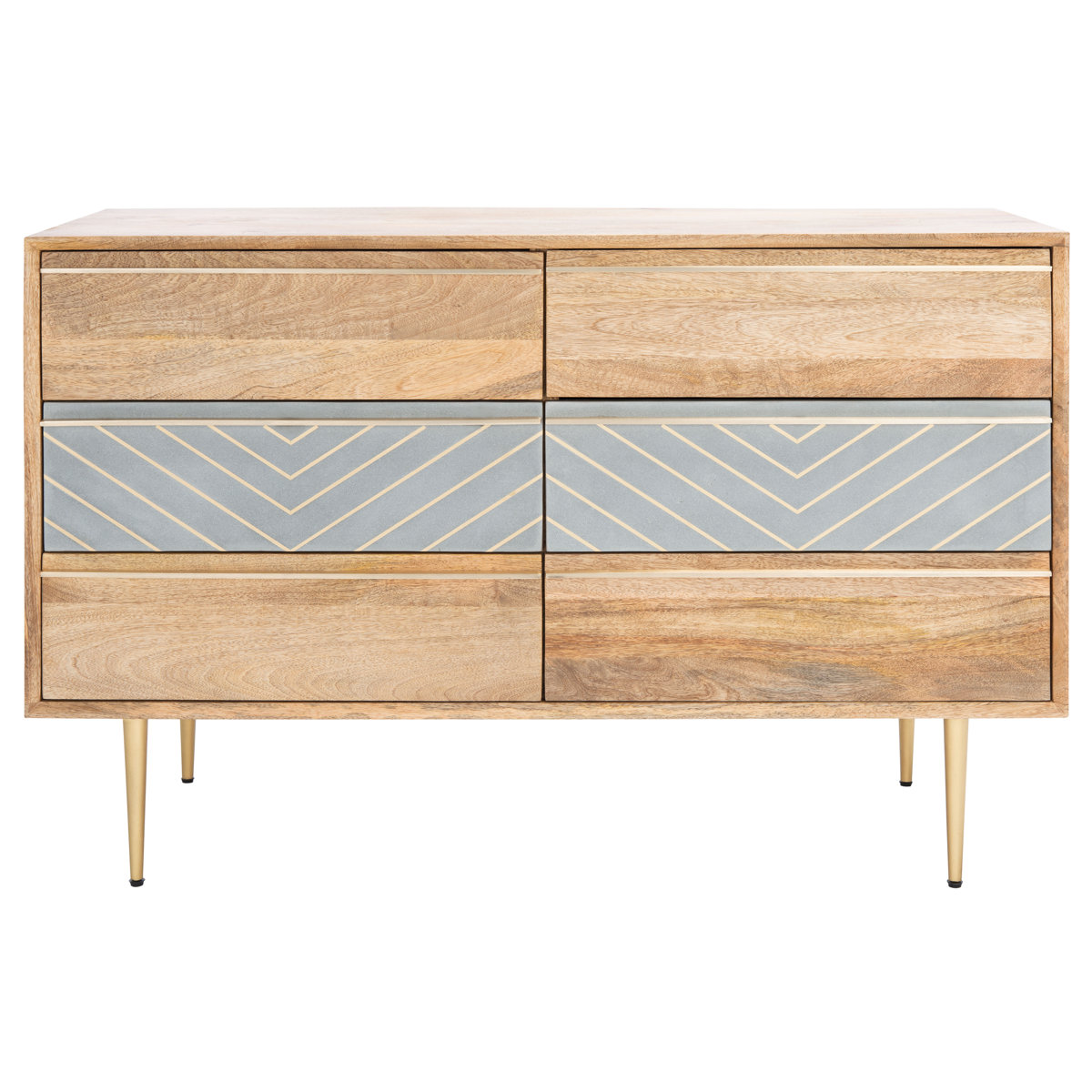 Everly Quinn Frano 6 Drawer 45.3" W Double Dresser | Wayfair