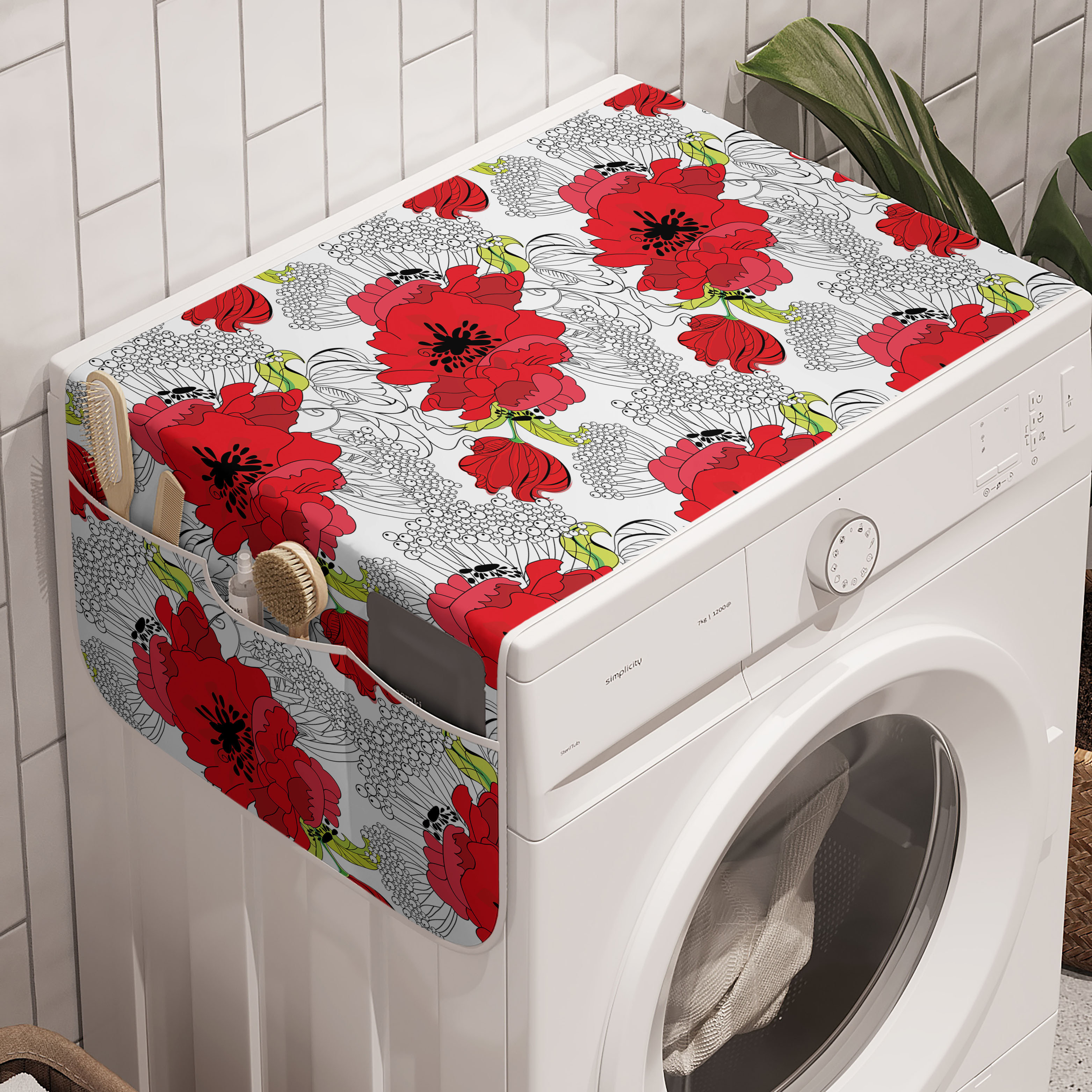 East Urban Home Flower Washing Machine Organizer Pack Of 2 47" X 18.5 ...