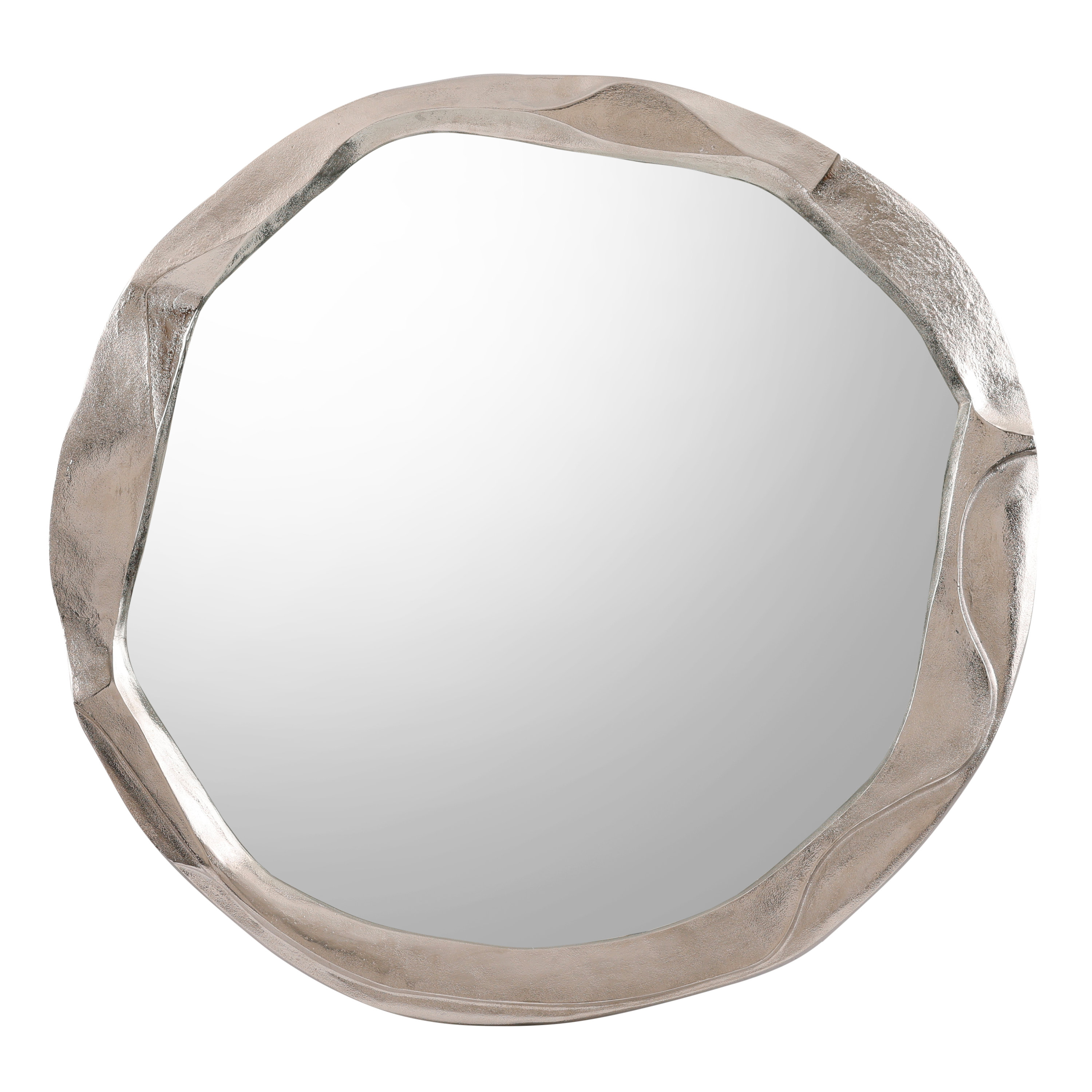 John-Richard Round Ruga Mirror, Small Nickel | Wayfair