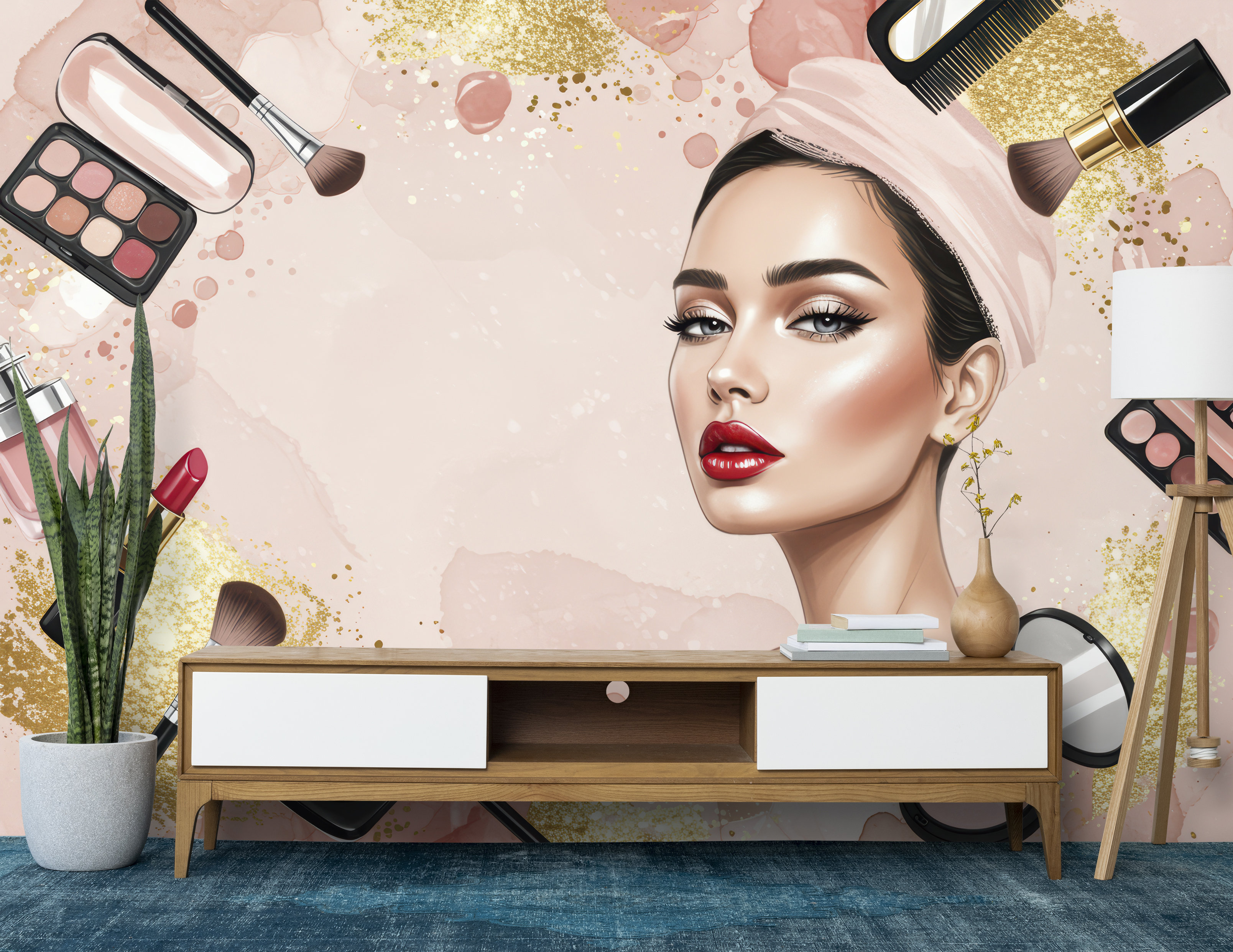 Everly Quinn Beauty Salon Wallpaper, Beautiful Women Wall Mural ...