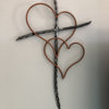 Winston Porter Metal Sticks Cross with Double Copper Heart Accent ...
