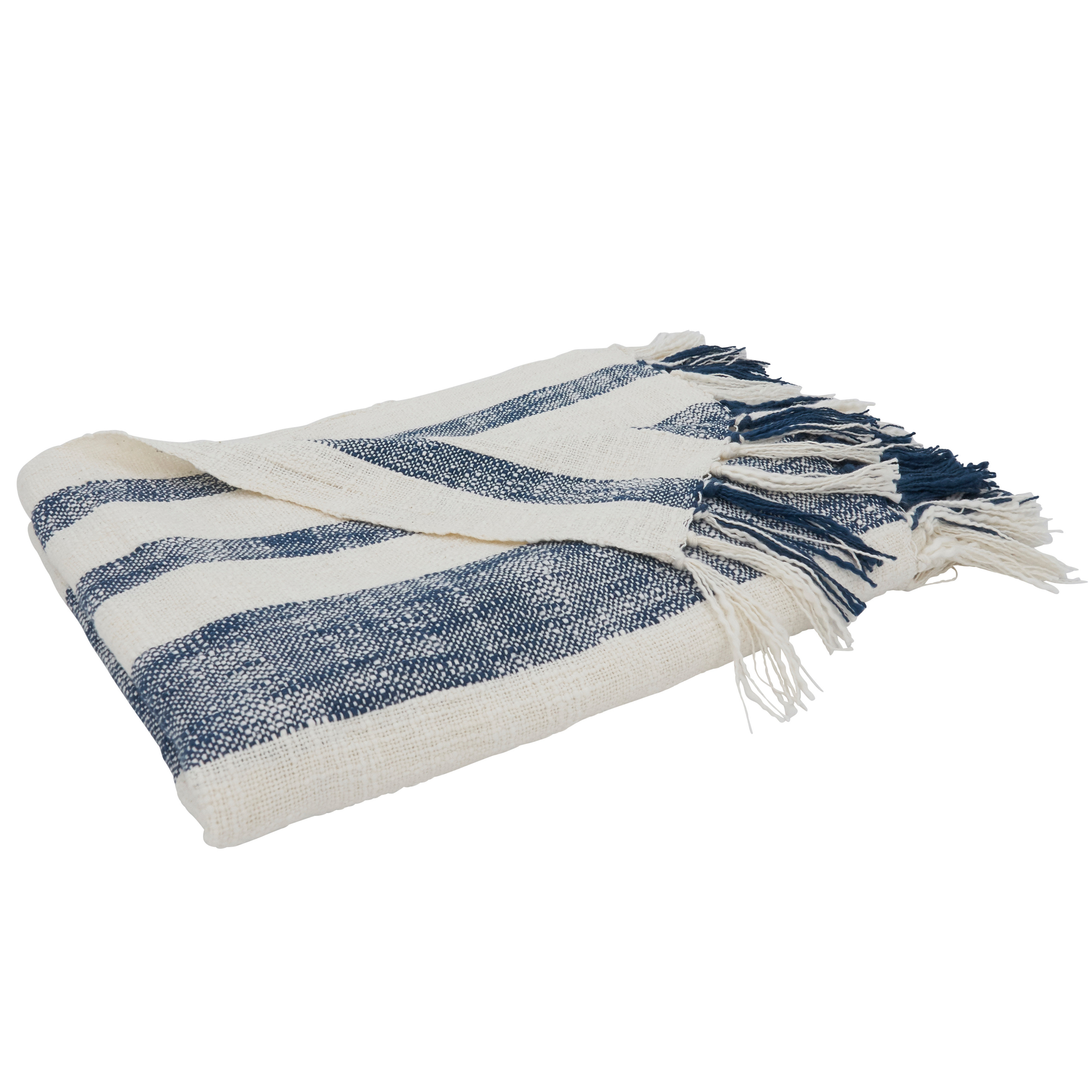 Saro Sevan Banded 100% Cotton Throw | Wayfair