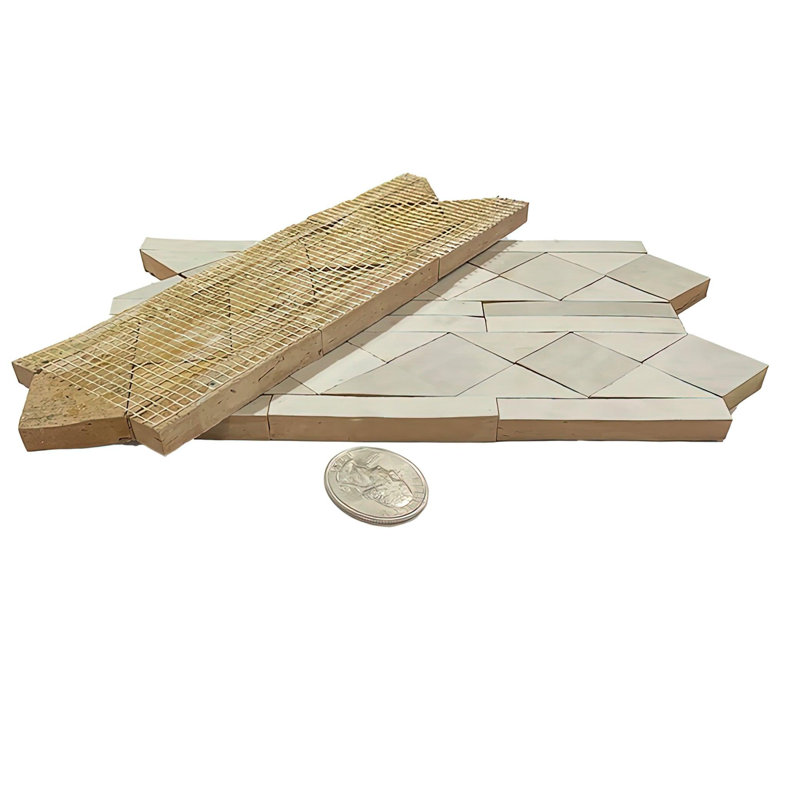 Moroccan Mosaic Tile House Dama 3.75" x 12" Clay Linear Mosaic Wall ...