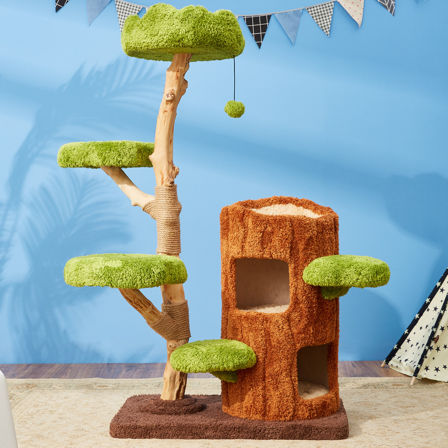 Zalap Solid Wood Cat Tree Tower Condo - Wayfair Canada