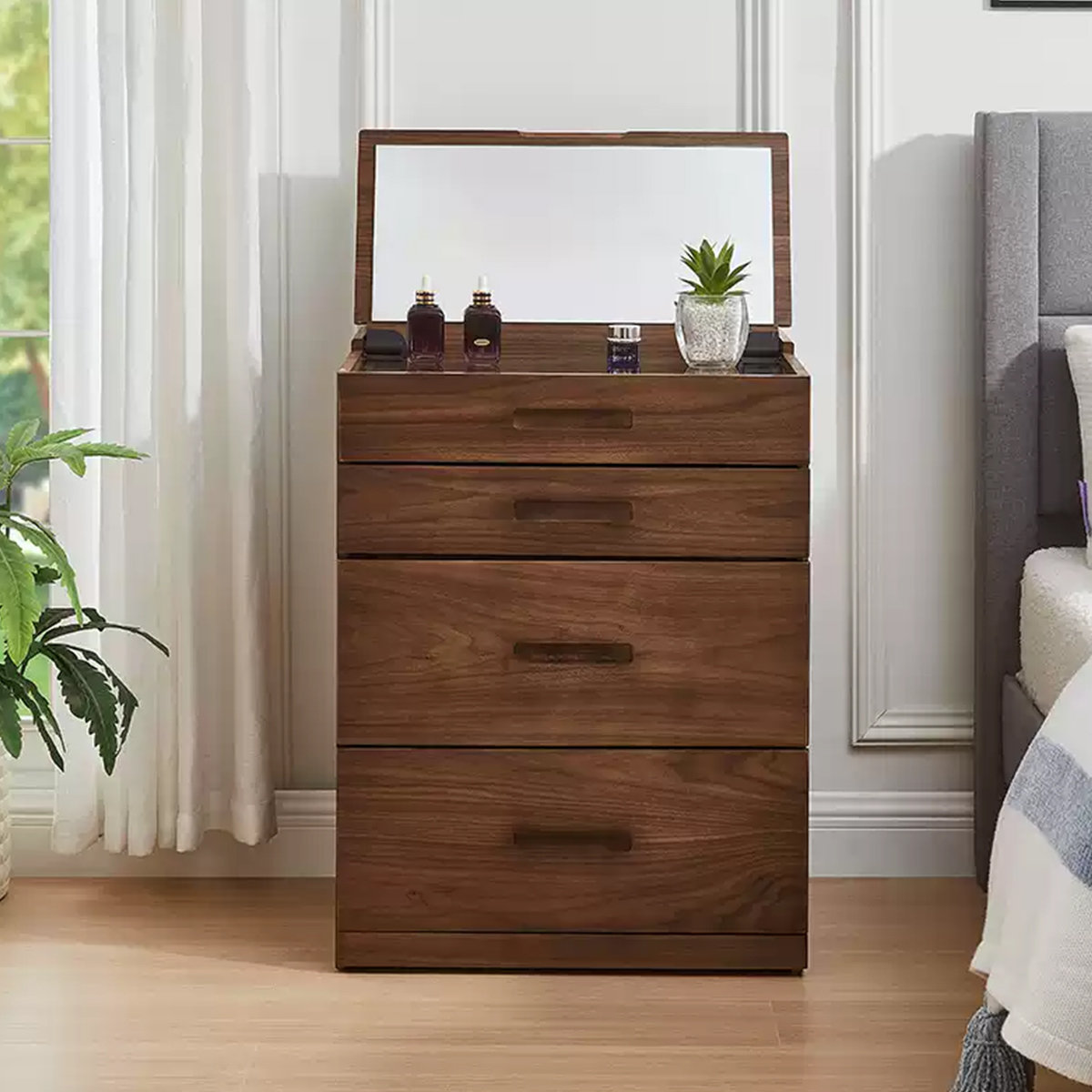 Loon Peak® Modern Minimalist Solid Wood Vanity Table | Wayfair