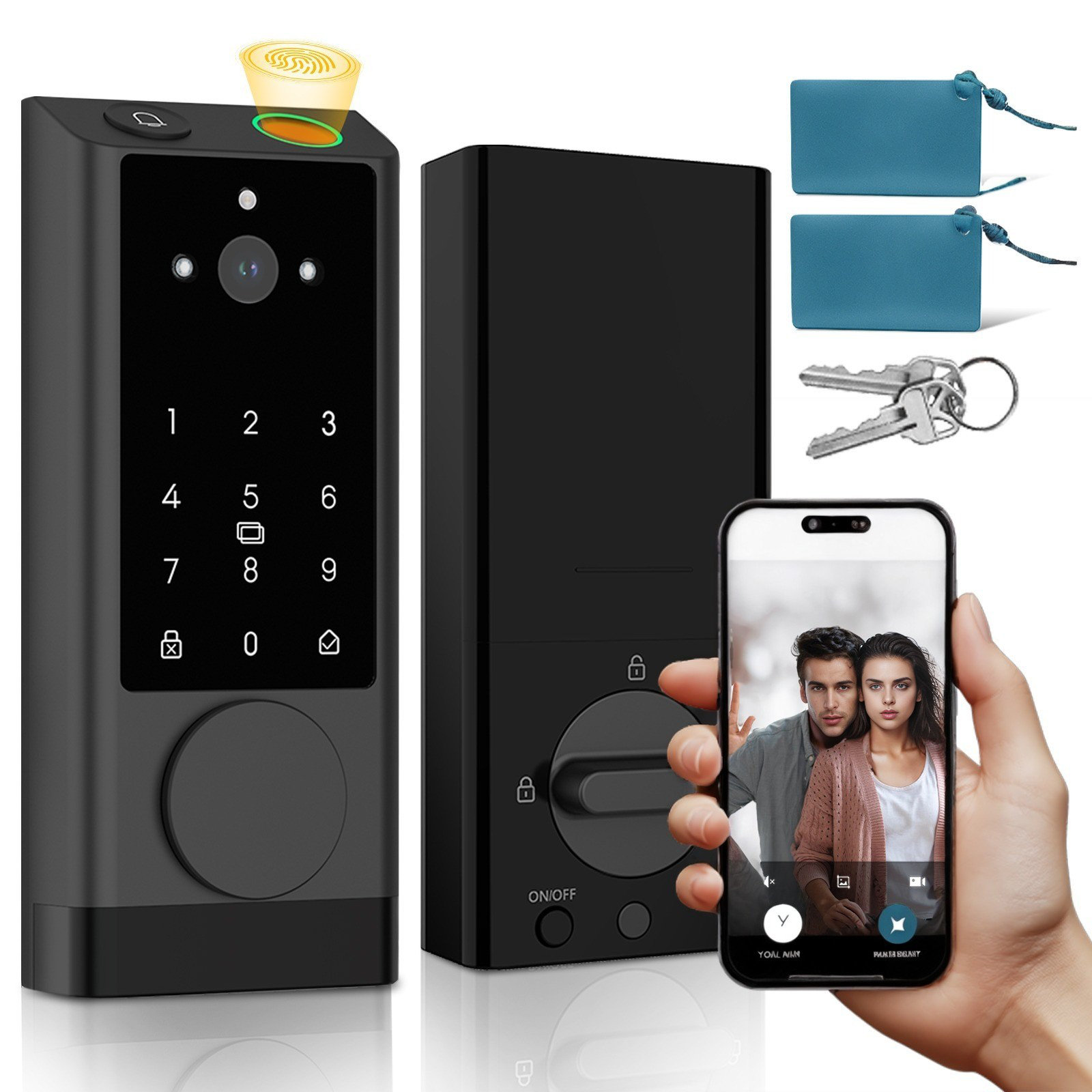 TOOLUCK 6-in-1 Video Smart Lock with Camera & Doorbell - Fingerprint ...