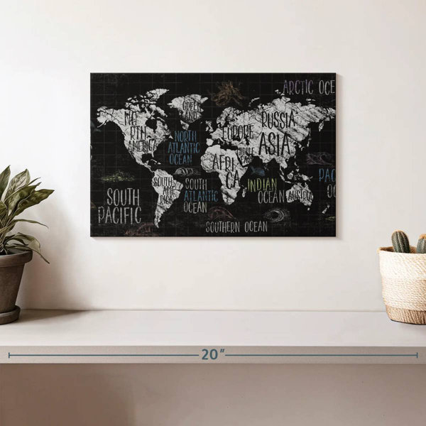 Breakwater Bay Aliaz Labelled Chalk World Map - Wayfair Canada