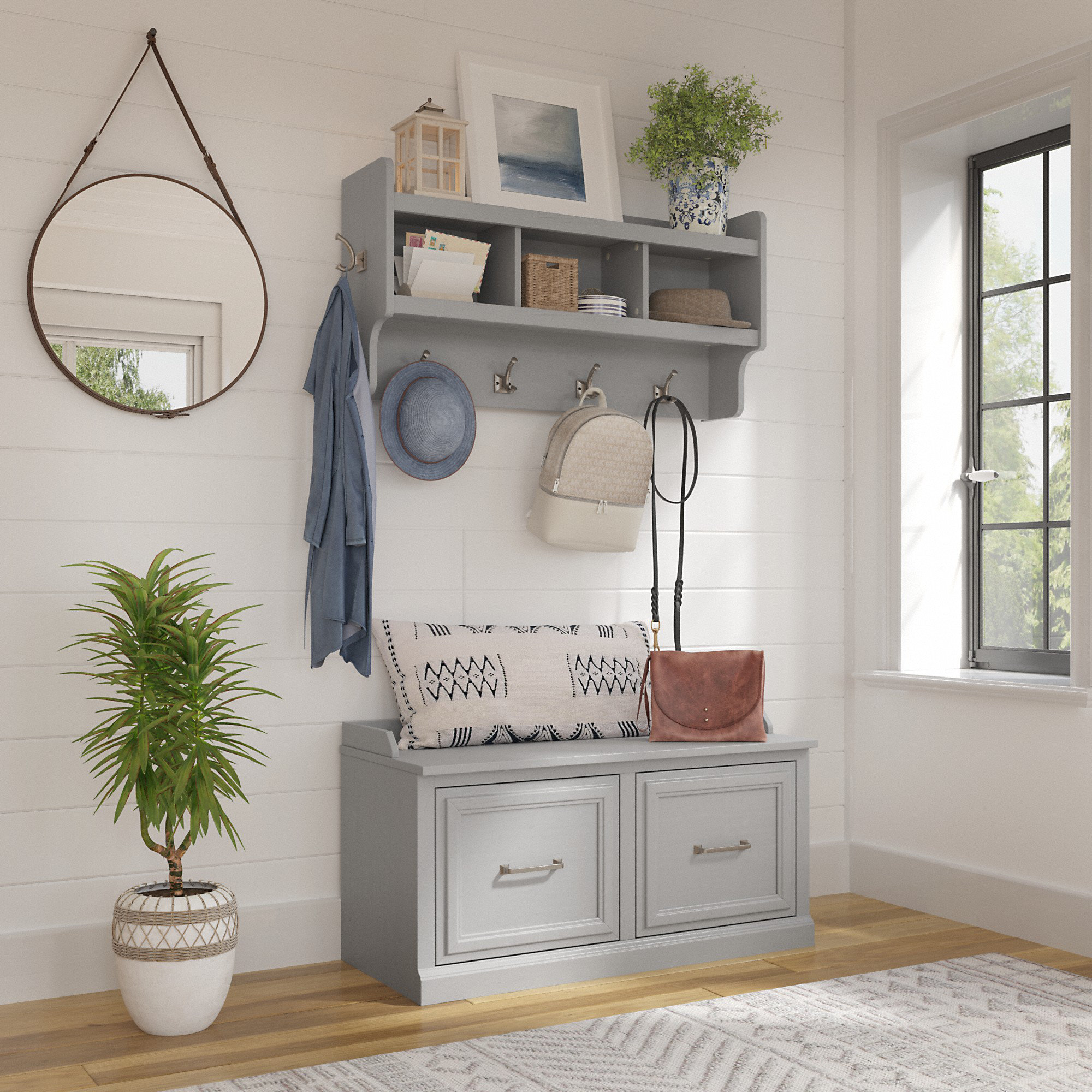 Laurel Foundry Modern Farmhouse Kierra Hall Tree 40'' Wide with Bench ...