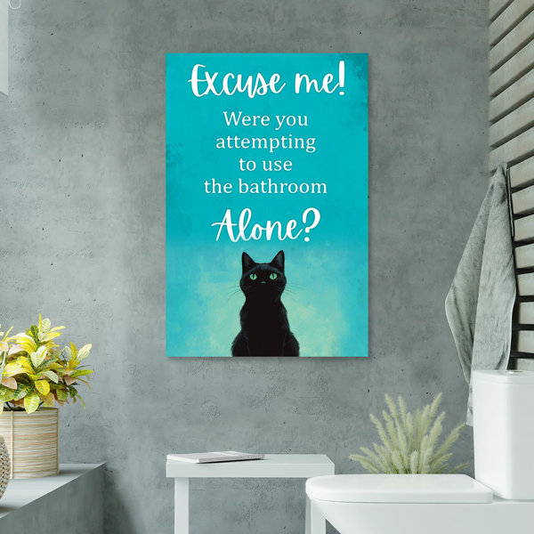 Trinx Black Cat Excuse Me - 1 Piece Rectangle Graphic Ar " Black Cat ...