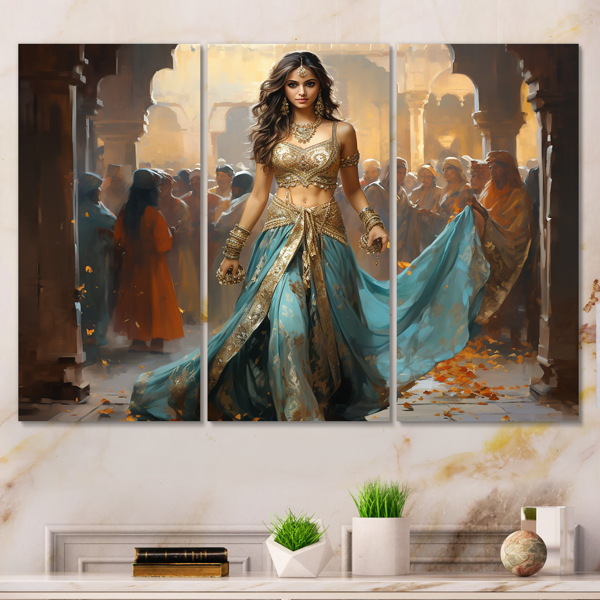 Mercer41 Blue And Gold Belly Dancer - Dance Wall Art - Wayfair Canada