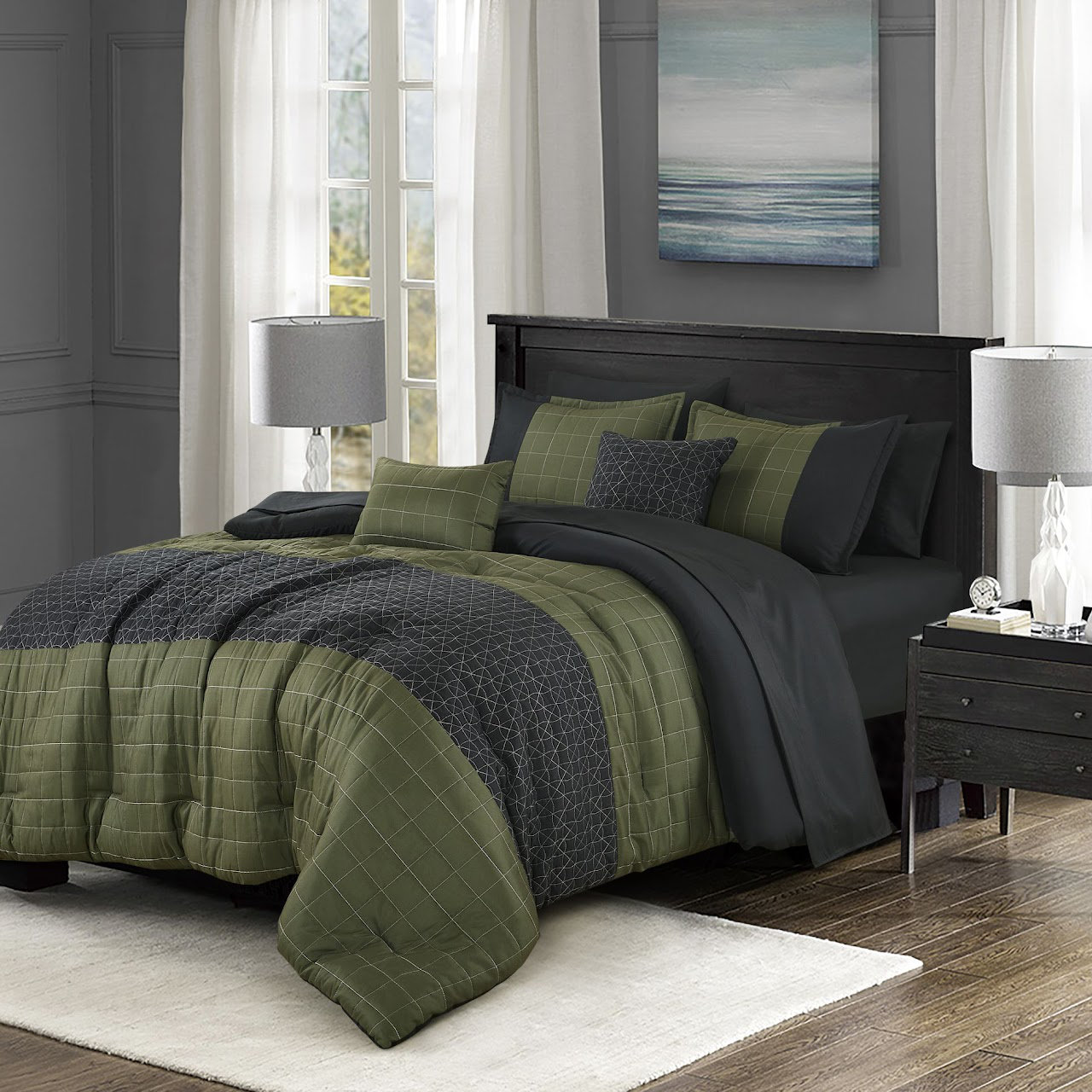 Home Mart Goods 9 Piece Bed-in-a-bag Soft Bedding Comforter Set | Wayfair