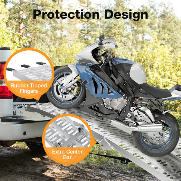 Audew 2Pcs 7.5ft Aluminum Loading Ramp with Support Legs for Trucks ...