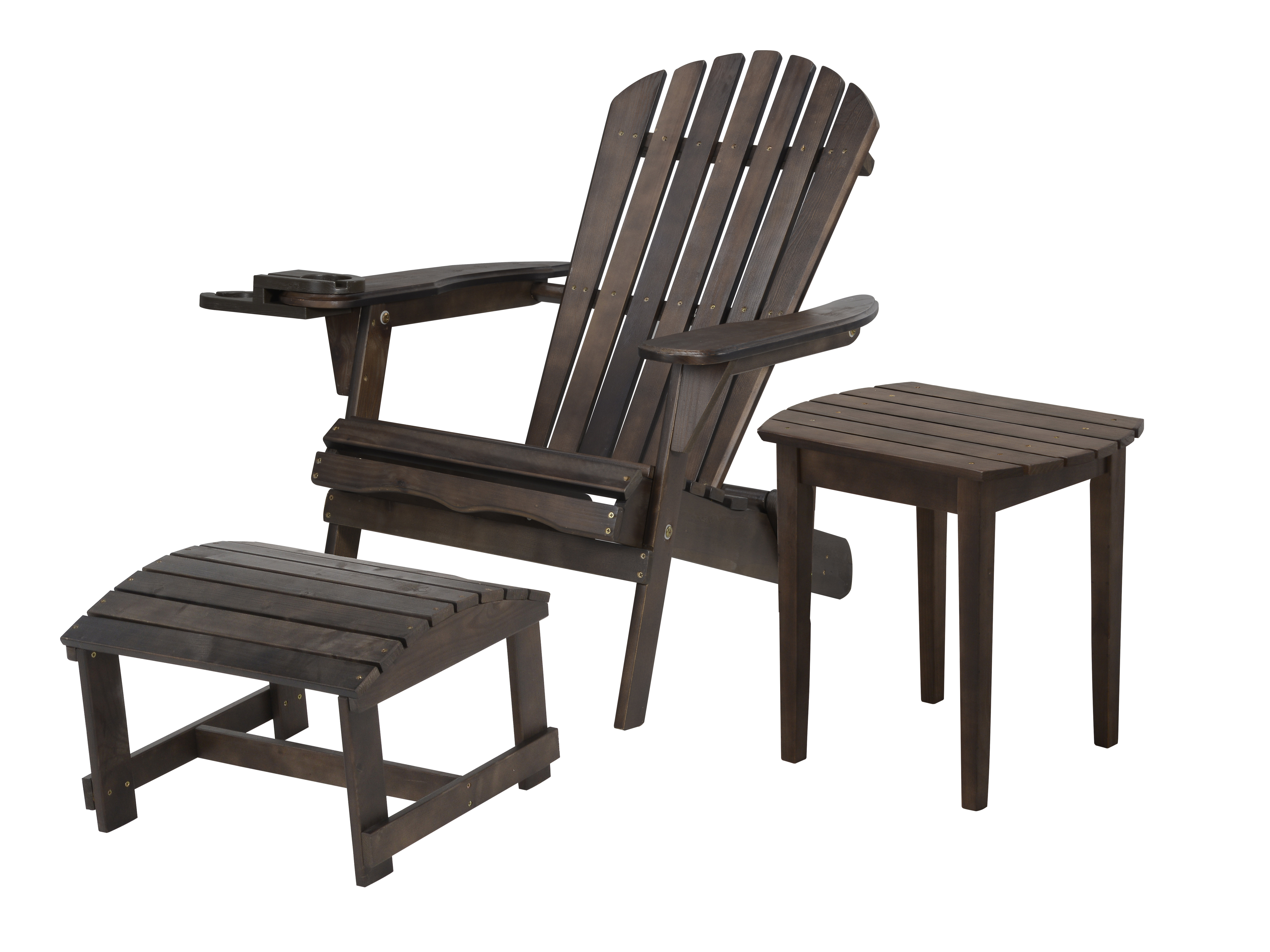 Rosecliff Heights Chaise Adirondack pliante en bois massif avec repose ...