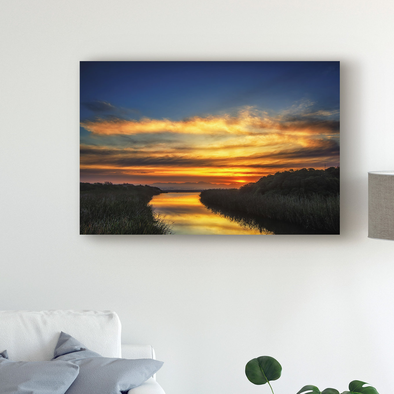 Ebern Designs River Sunset by Pixie Pics - Photograph Print on Canvas ...