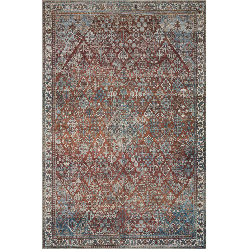 Magnolia Home by Joanna Gaines x Loloi Lenna Brick / Sky Area Rug ...