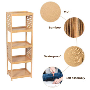 Evideco Open-Shelf Storage Unit with Vented Design, Natural - Trinidad ...