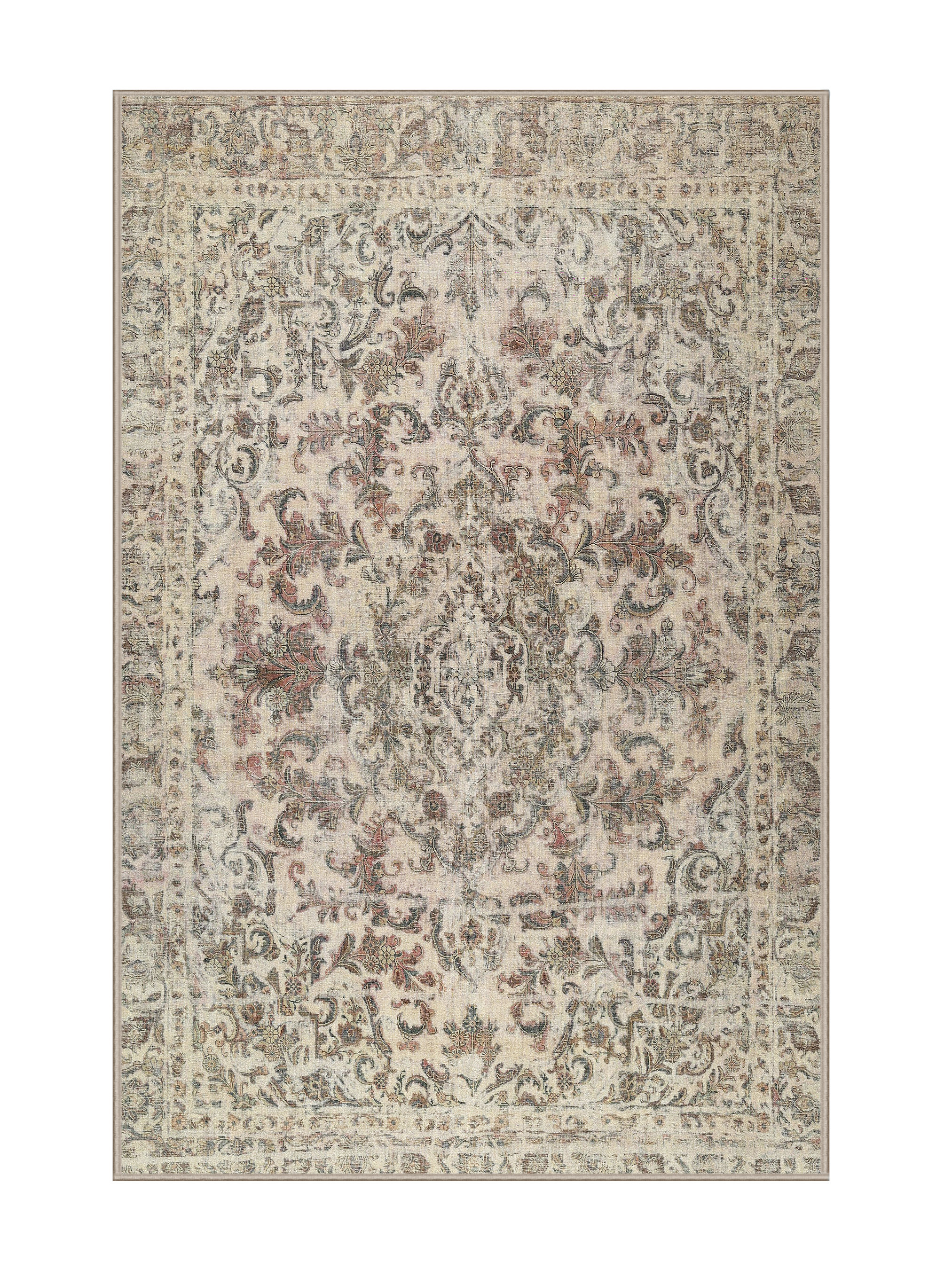 Bungalow Rose Oriental Beige Area Rug | Wayfair