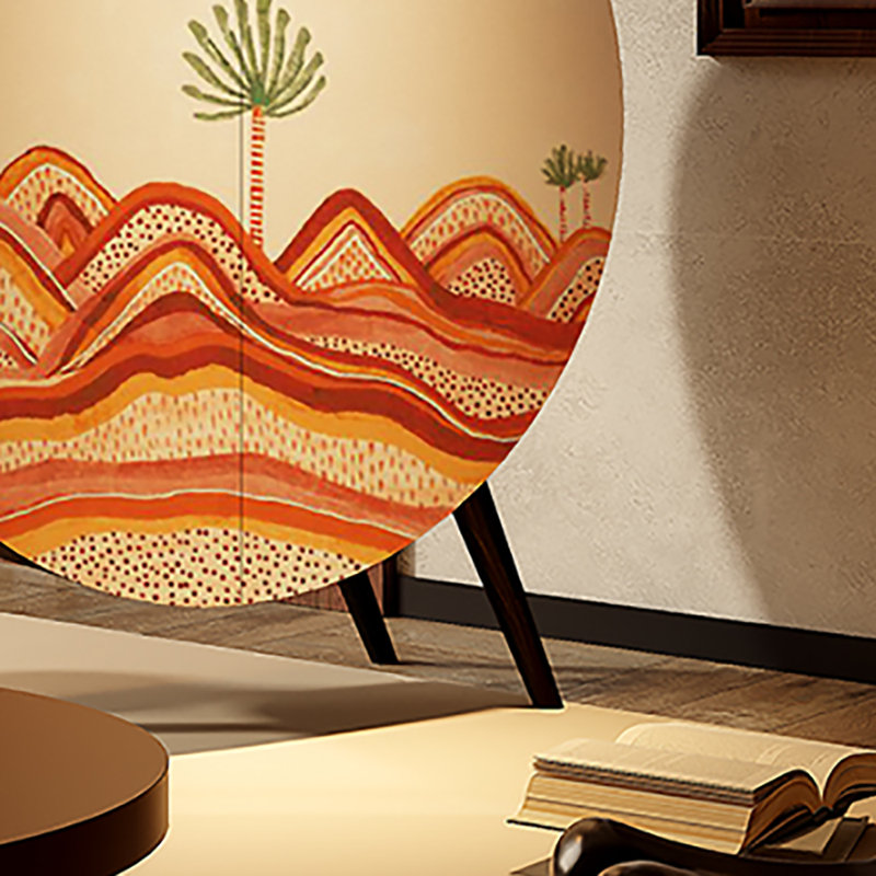 Liu's ink furniture 43.3in Two-door Round Sideboard | Wayfair