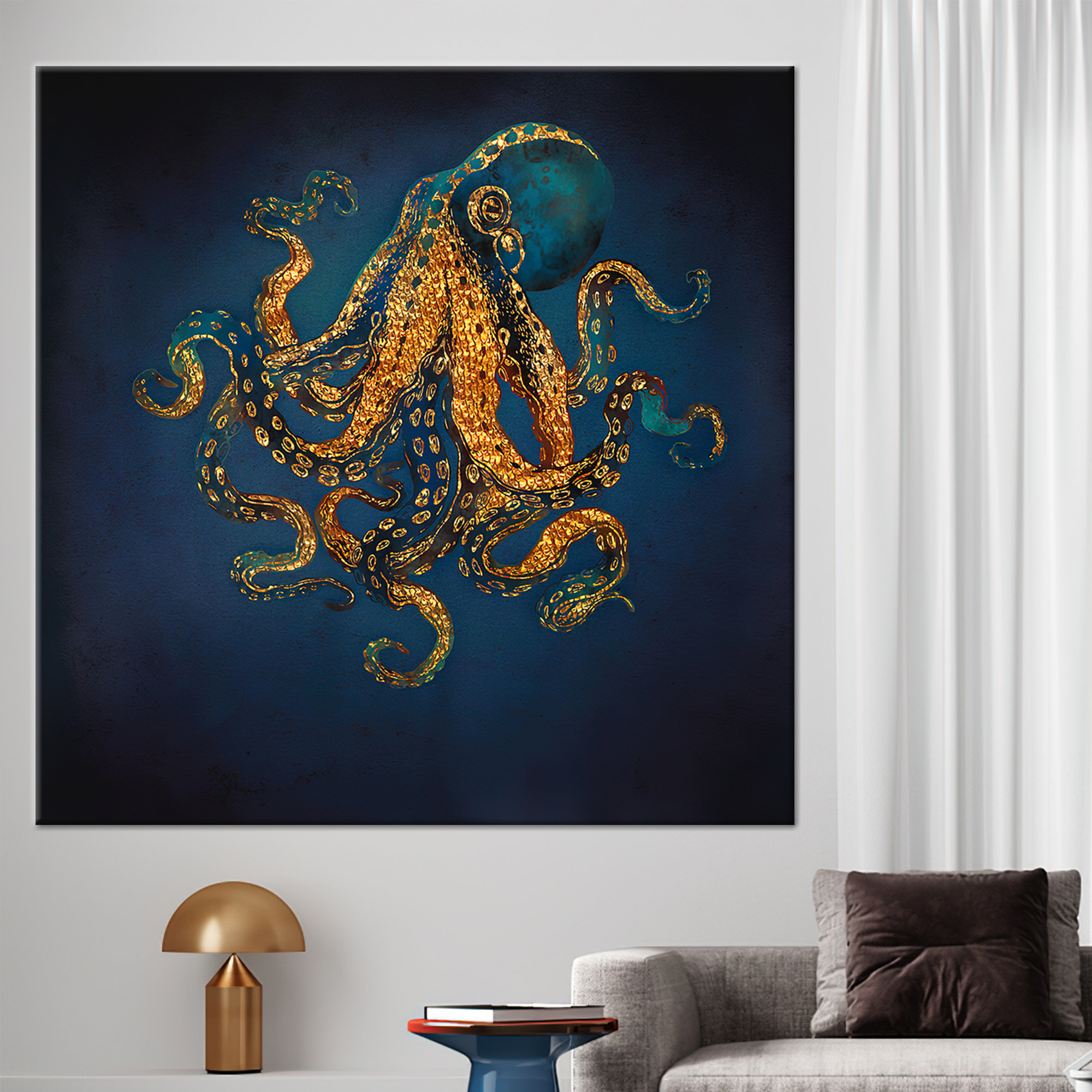 Beachcrest Home™ Octopus, Modern Art Canvas, Contemporary Art, Luxury ...