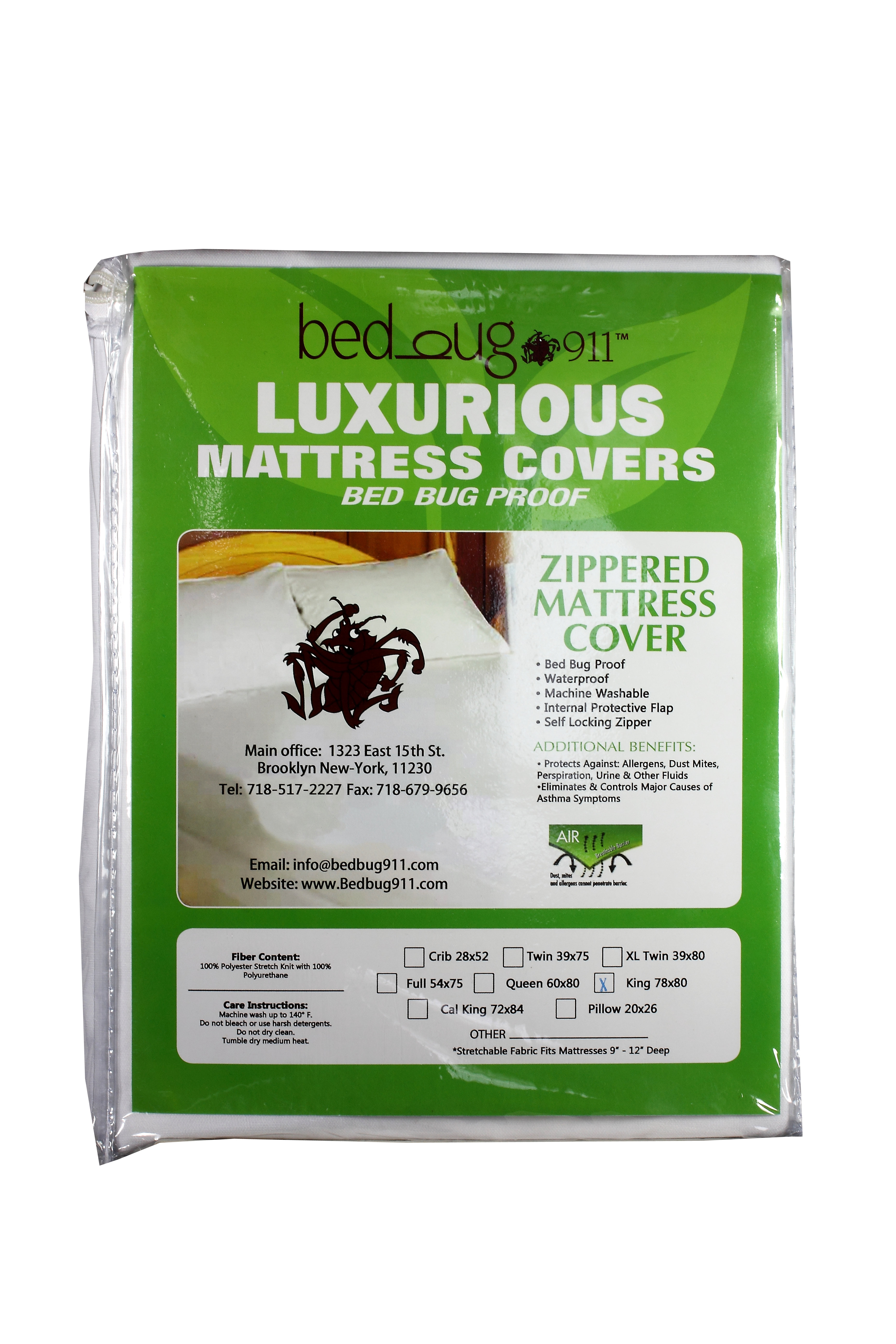 Hygea Natural Zippered Mattress Protector - Bed Bug, Lice and Dust Mite ...