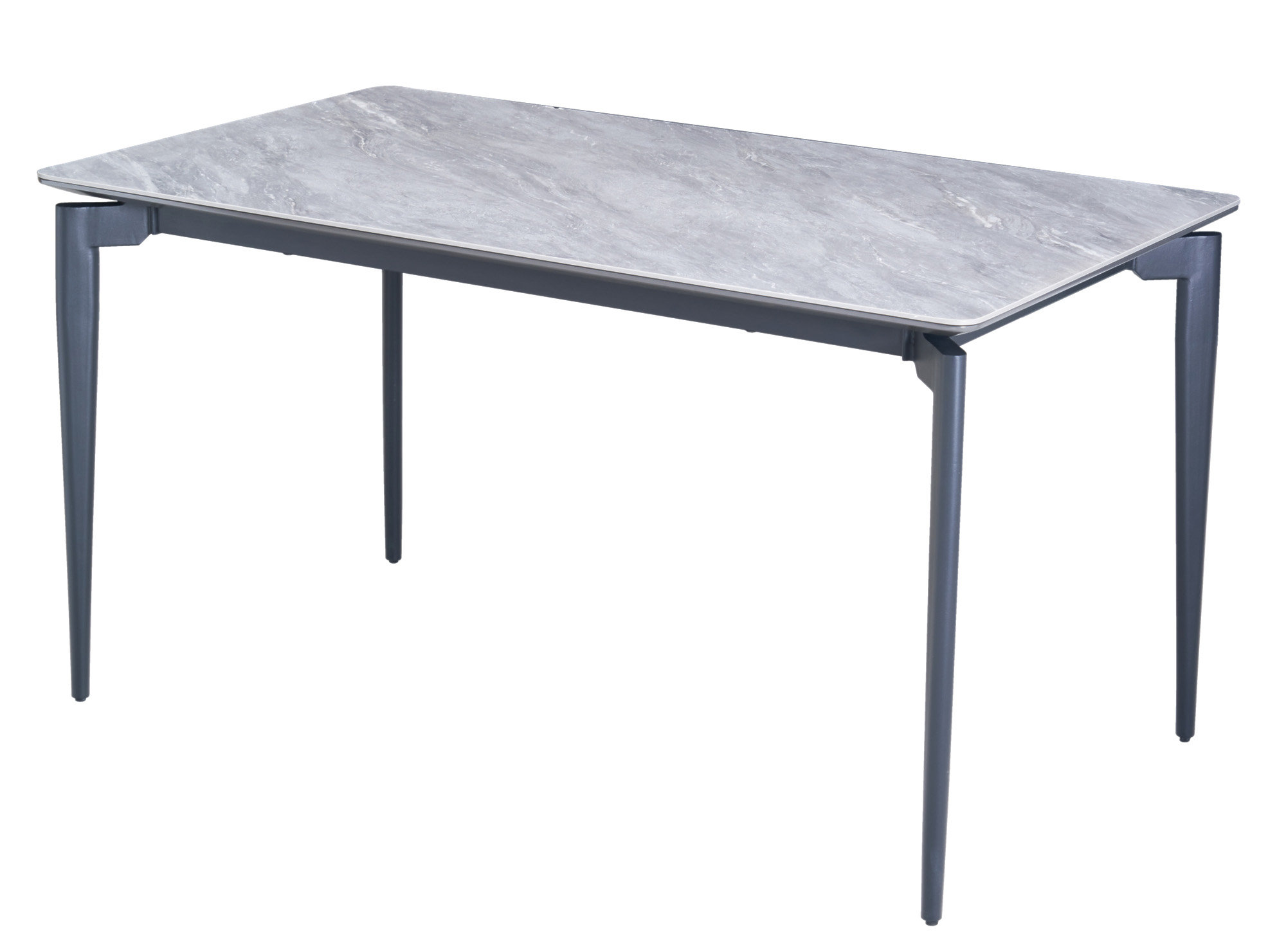 Ebern Designs Glossy Rock Table With Black Legs,Sintered Stone Dining ...