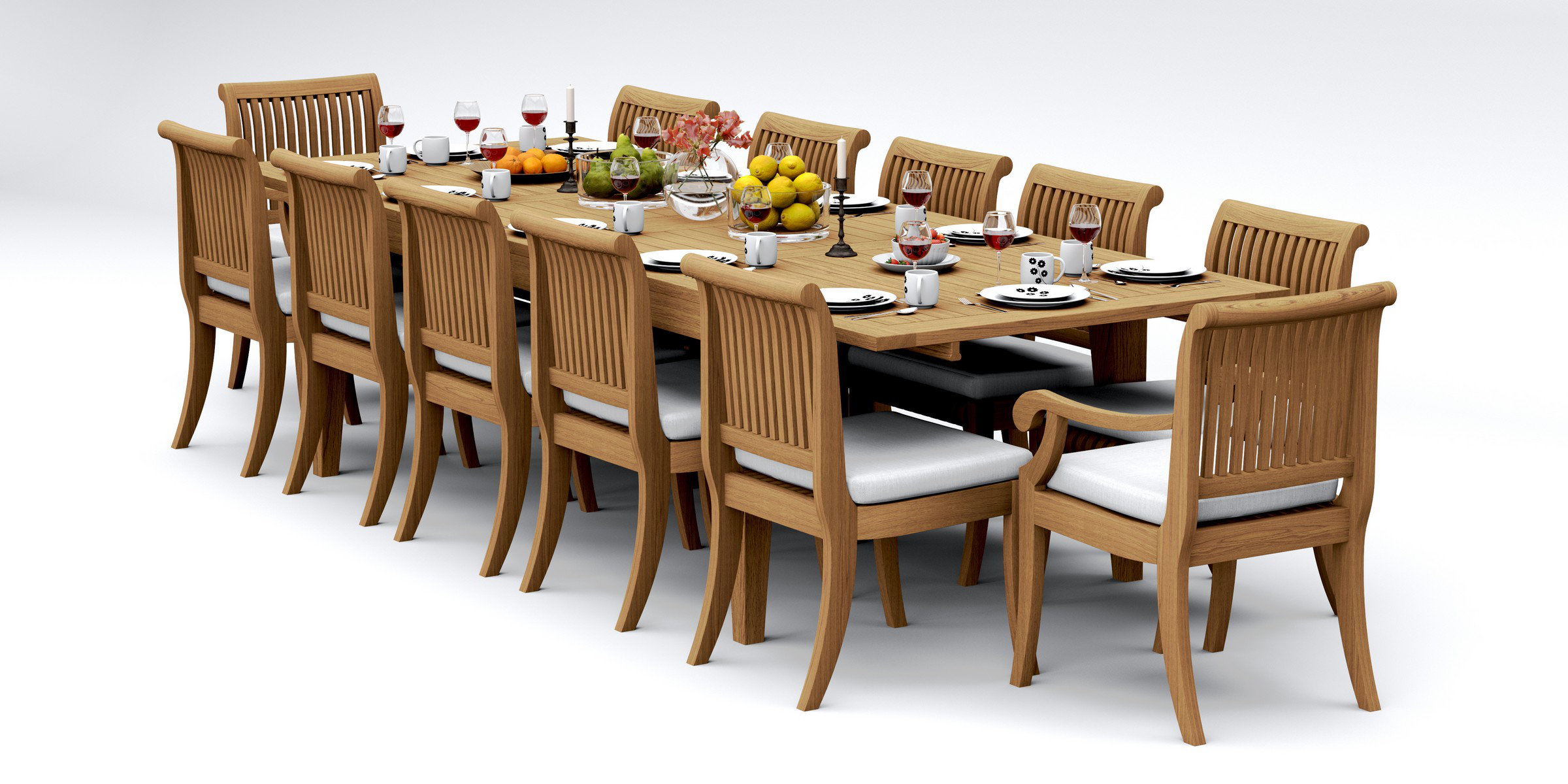 Teak Smith Giva 12 - Person Rectangle Outdoor Dining Set | Wayfair