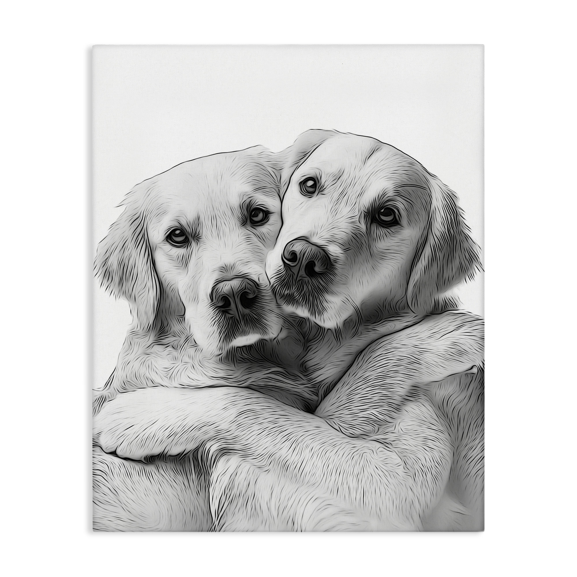 Winston Porter Two Hugging Dogs Canvas Wall Art by Annalisa Latella ...