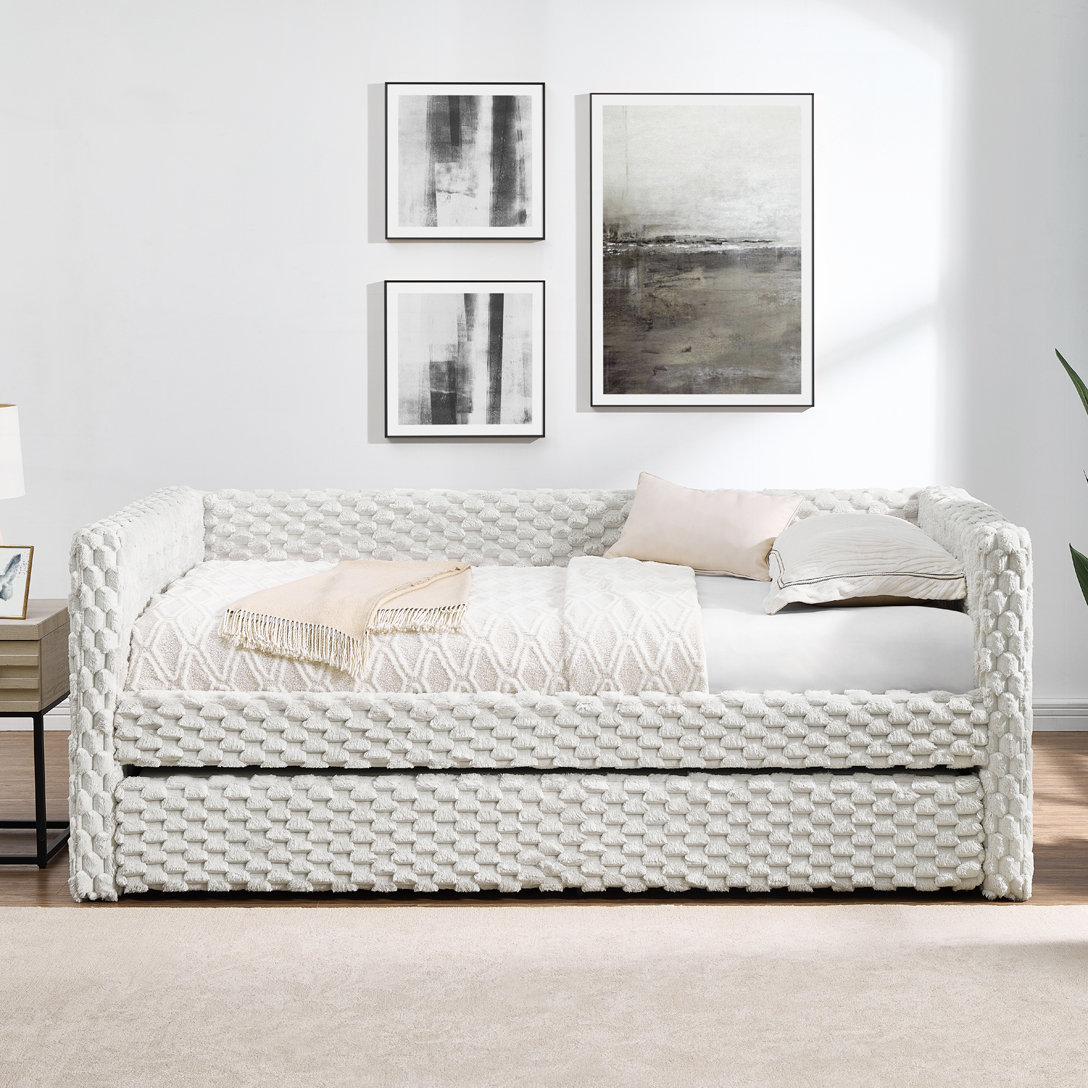 Ebern Designs Upholstered Daybed with Pull out Trundle | Wayfair