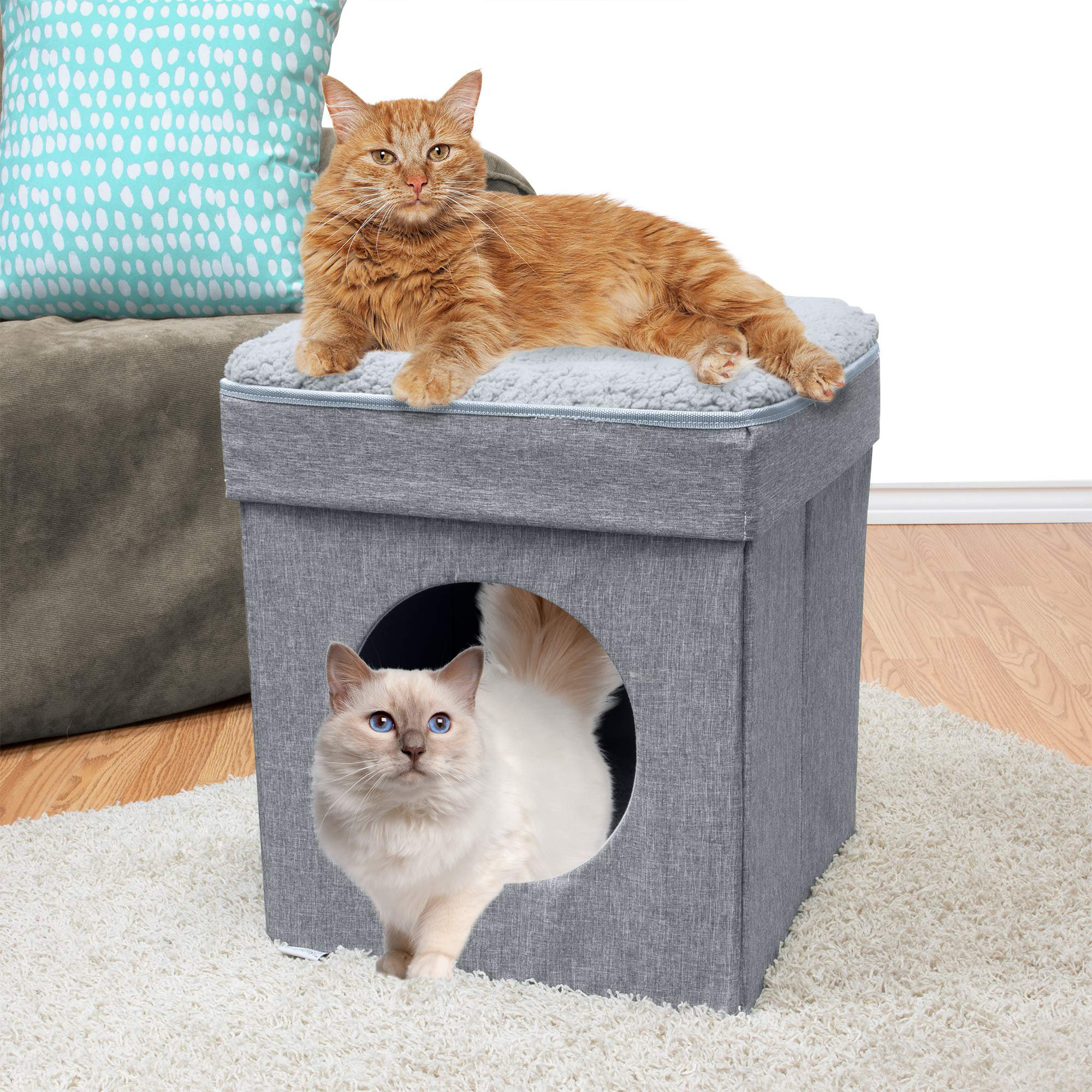 Tucker Murphy Pet™ Large Cat Bed, Stackable Cat Cube, Indoor Cat House ...