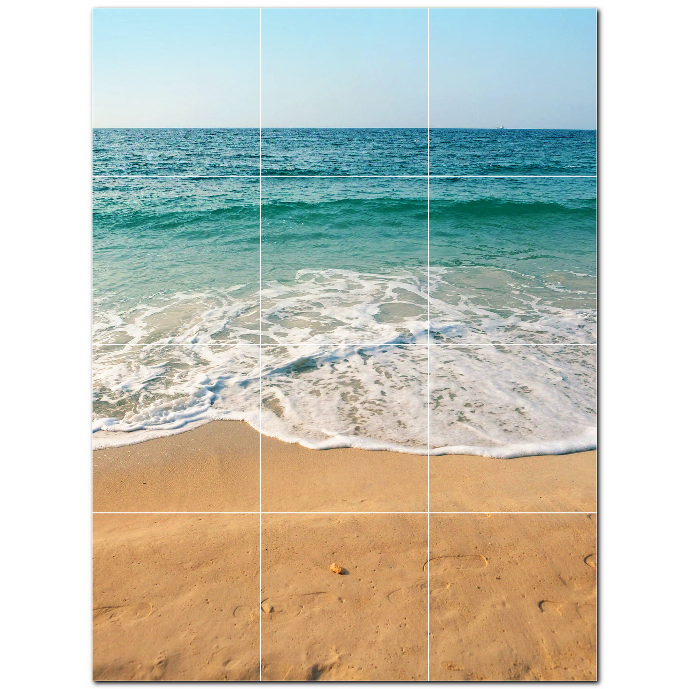 Picture-Tiles.com 24" x 32" Ceramic Beach Photo Decorative Mural Tile ...