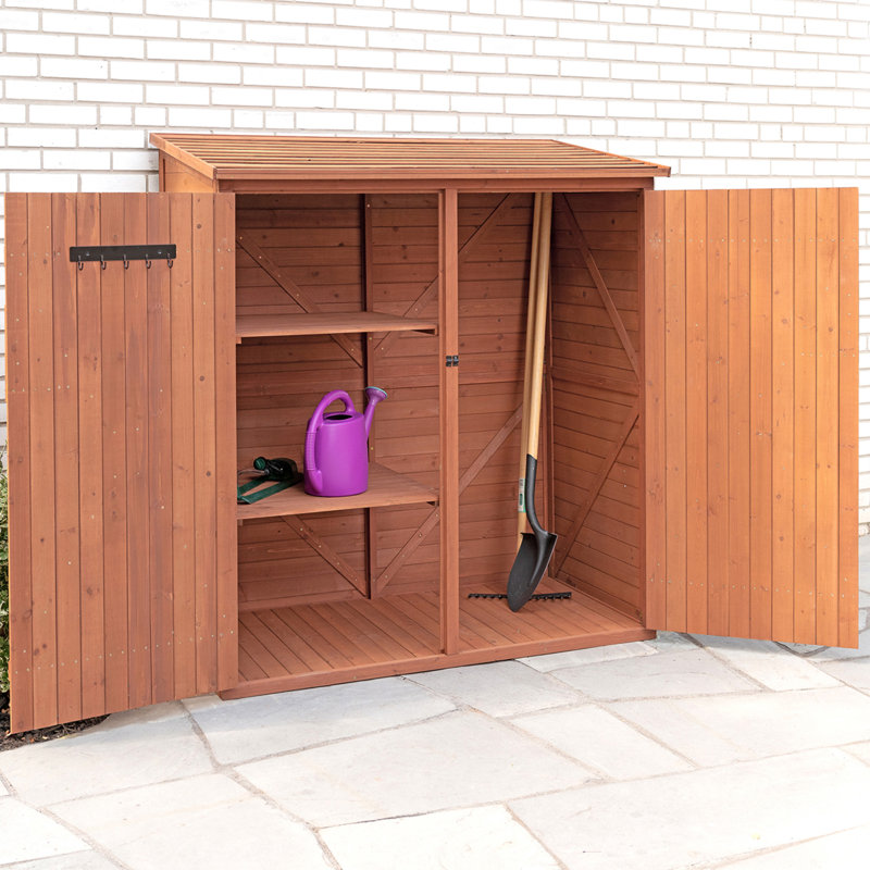 Leisure Season 5 ft. W x 2 ft. 7 in. D Solid Wood Lean-To Tool Shed ...