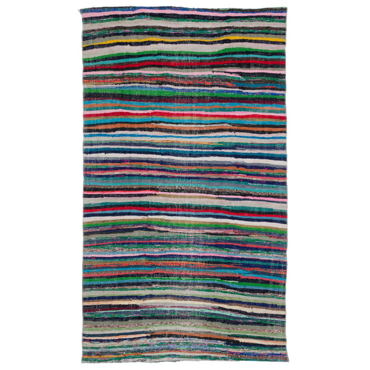 Foundry Select Roselean Hand Knotted Wool Striped Rug | Wayfair