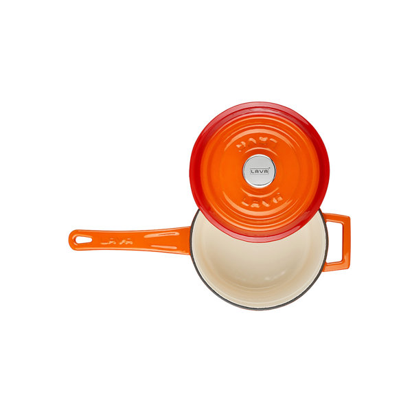 LAVA CAST IRON Lava Enameled Cast Iron Saucepan 1.5 Quart Round with ...