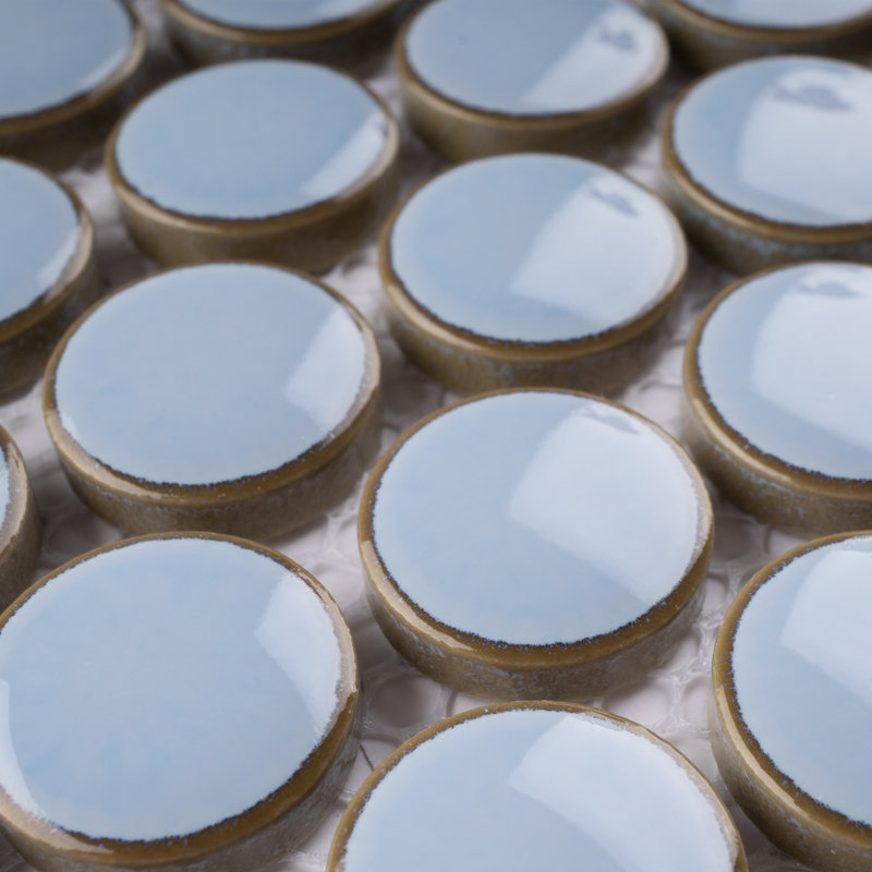 Supreme Tile Metro Round 0.8" x 0.8" Porcelain Penny Round Mosaic Wall ...