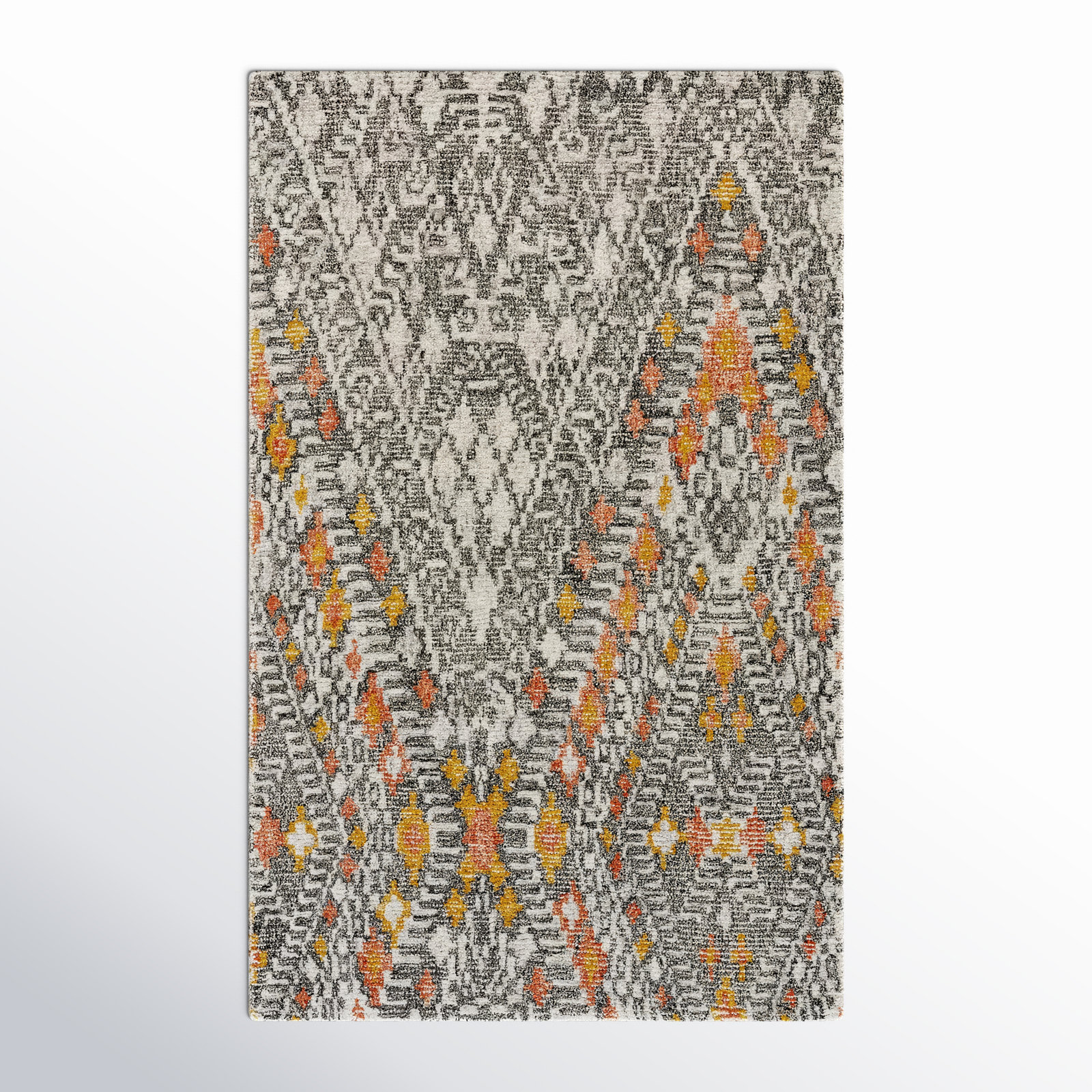 AllModern Finn Southwestern Handmade Tufted Orange/Gray Area Rug ...