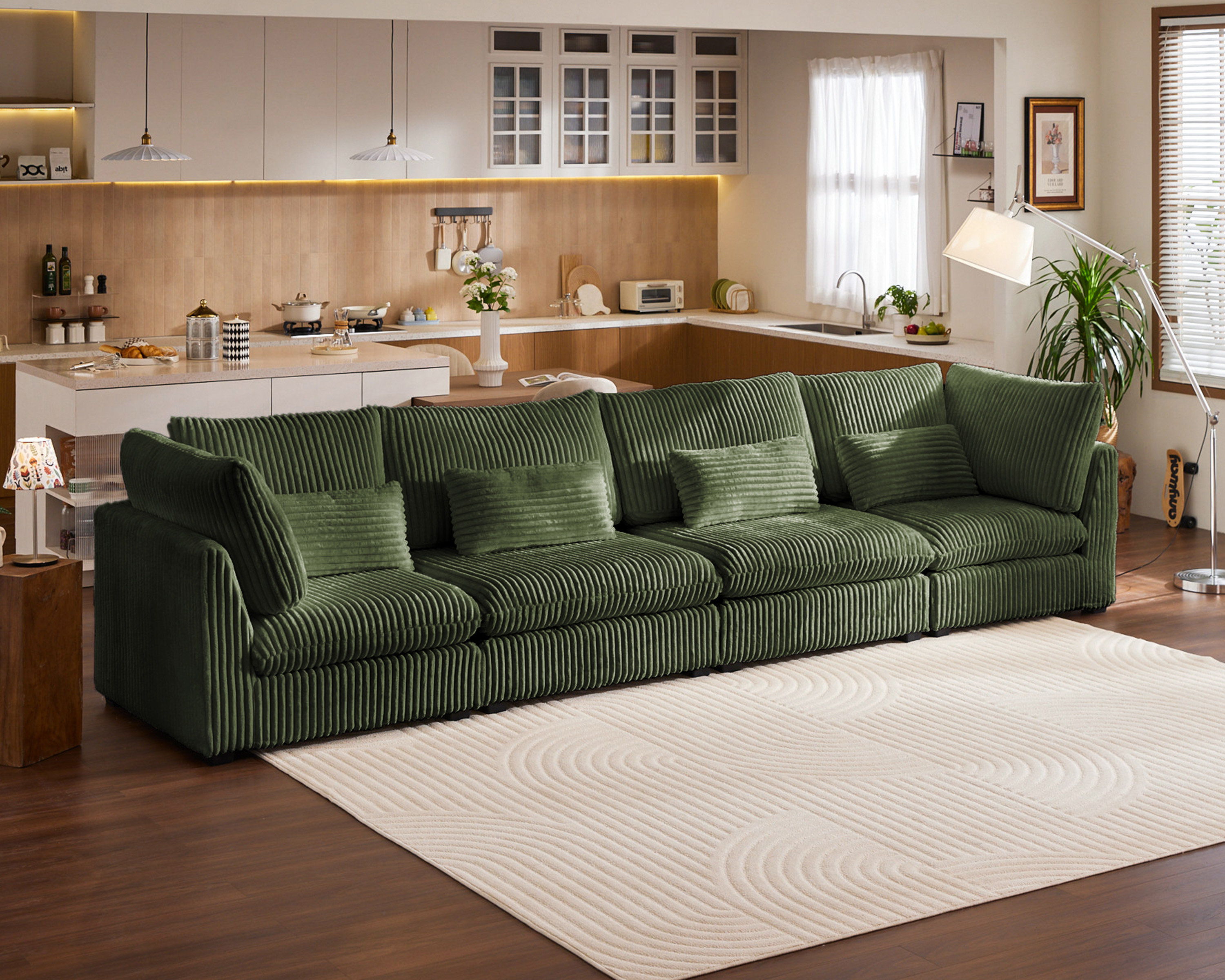 Everly Quinn Cloud Sectional Oversized Modular Sofa,160" 4 Seater ...