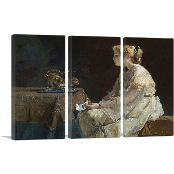 ARTCANVAS " The Present 1870 " by Alfred Stevens 3 - Pieces Painting ...