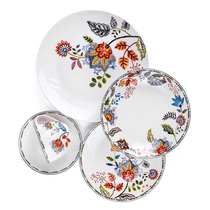 STP Goods Bone China Dinnerware Set - Service for 4 | Wayfair