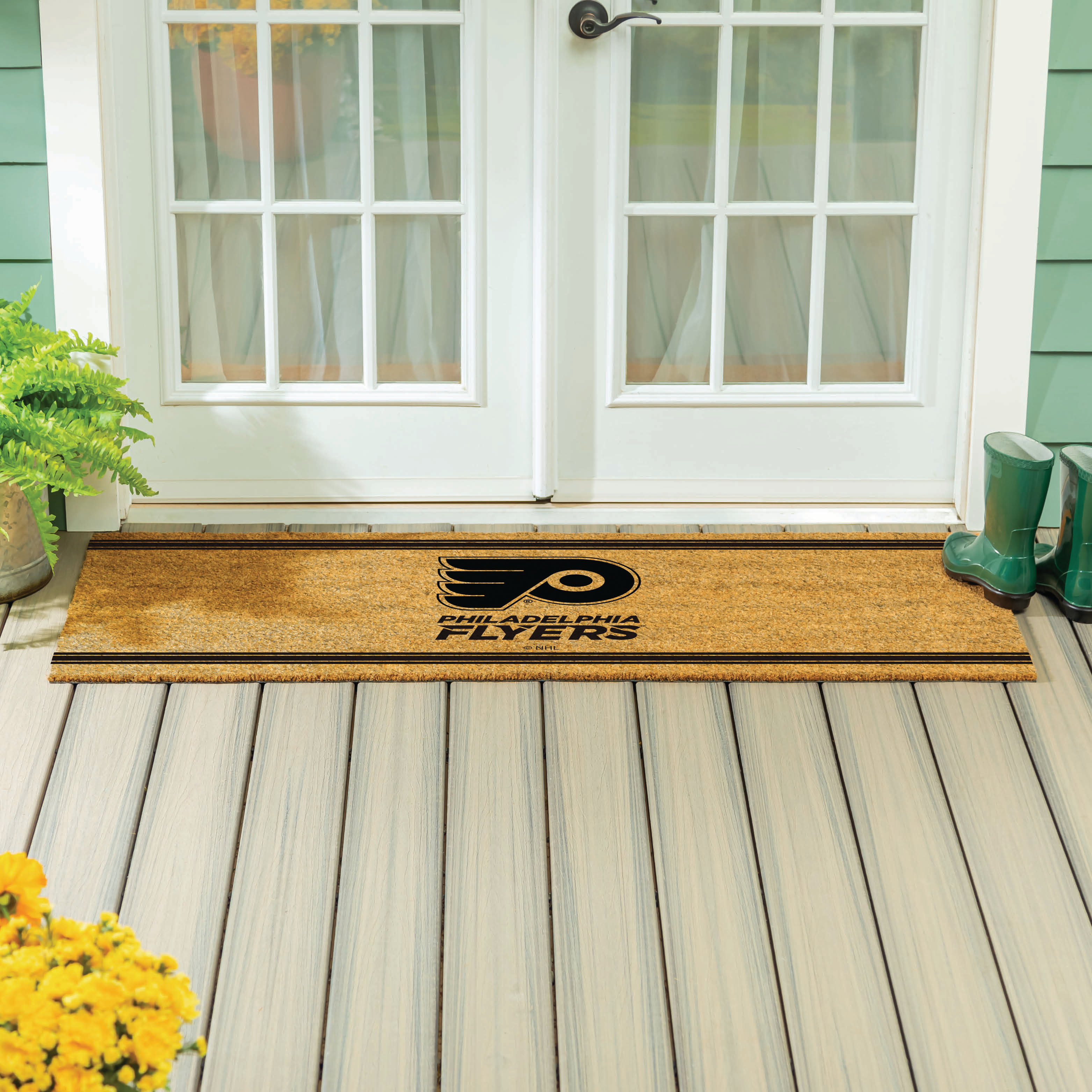 One Allium Way® Philadelphia Flyers Extra Large One Color Coir Mat, 60 ...