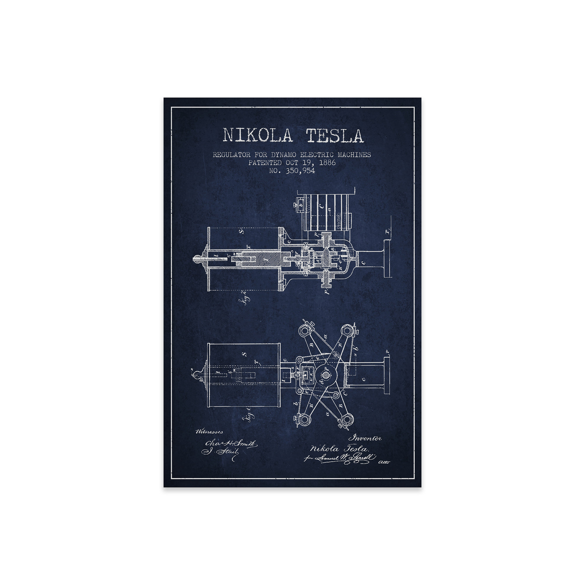 17 Stories Tesla Regulator Charcoal Patent Blueprint Print On Acrylic ...