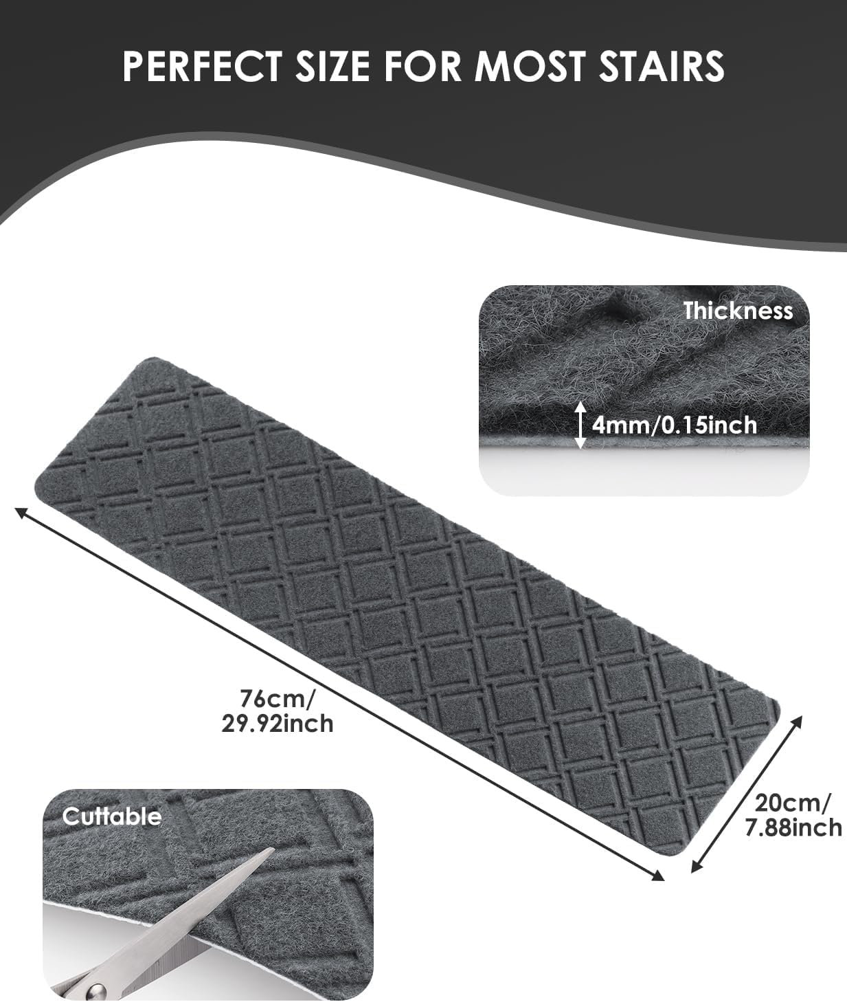 RAPTIZ Stair Treads Non Slip For Wooden Steps Indoor 10" X 30" 4 Pack ...