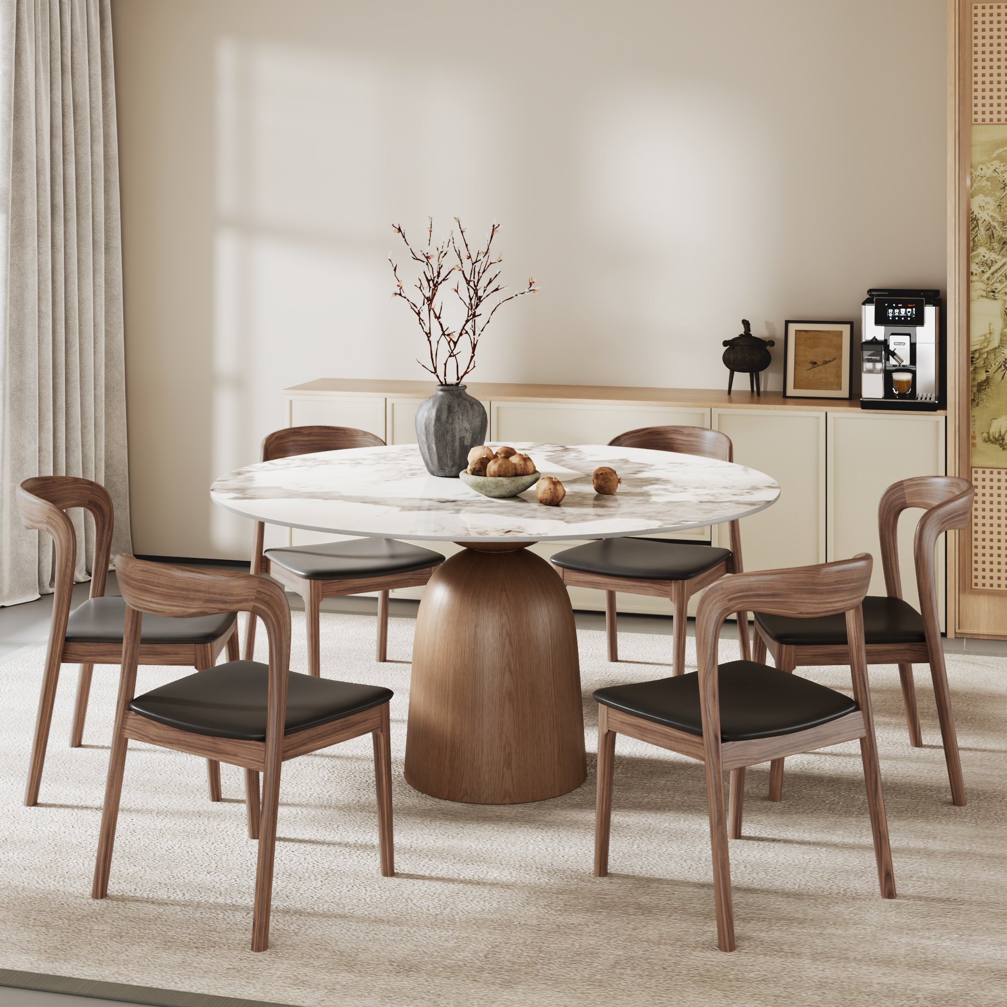 MAVOLK Mid-Century Modern Dining Set - 7Pcs | Wayfair