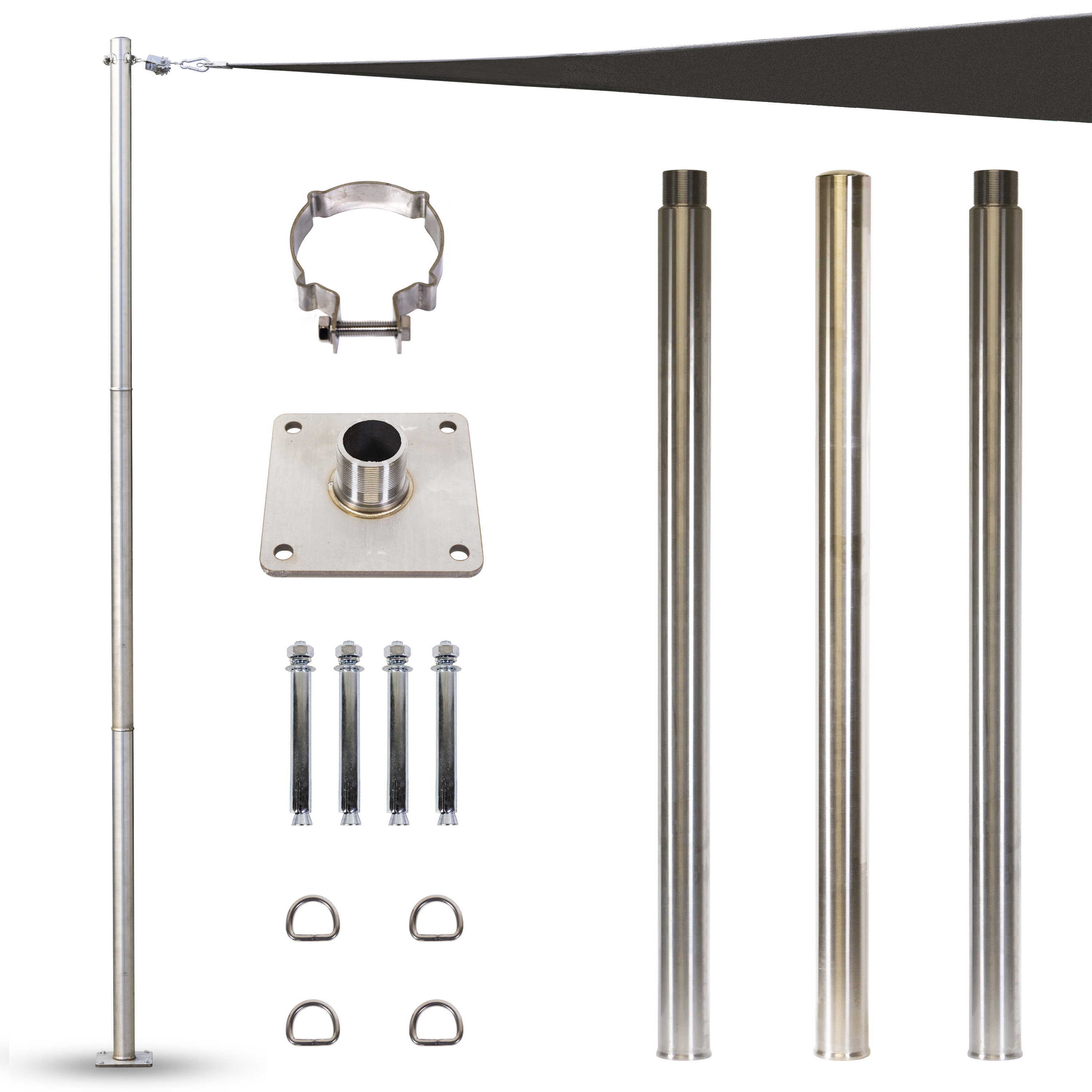 Royal Shade Oliver Royal Shade Stainless Steel Pole, Heavy Duty with ...