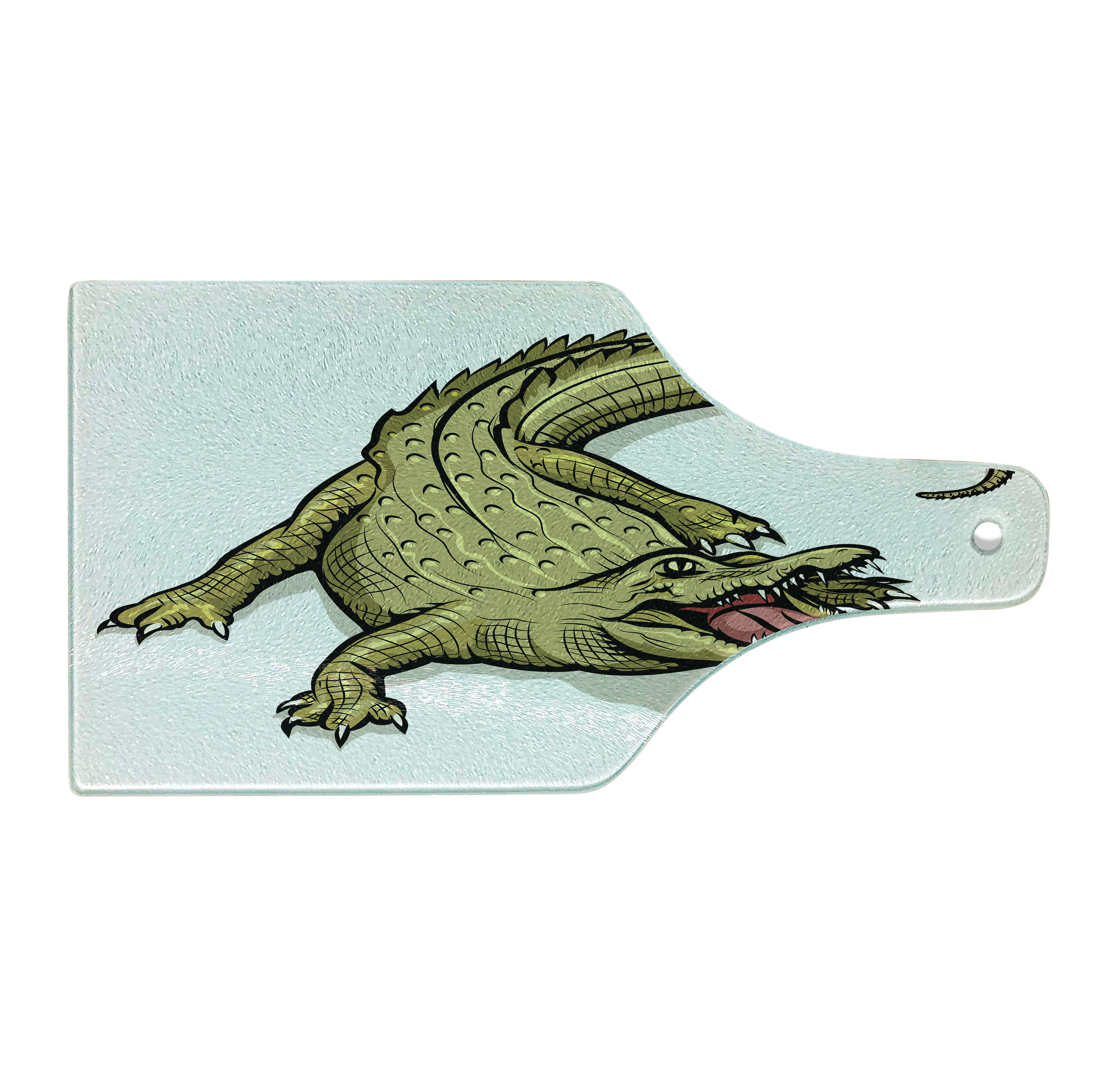 Ambesonne Reptile Tempered Glass Cutting Board Exotic Wild Crocodile ...
