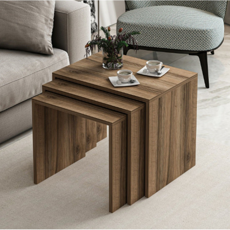 Ebern Designs 3-piece Nesting Coffee Table - Gold | Wayfair.co.uk