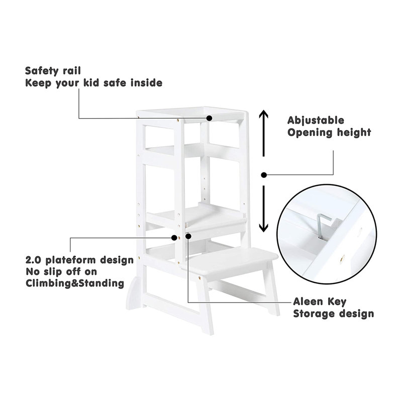SDADI Mother's Helper Adjustable Height Kids Kitchen Step Stool ...