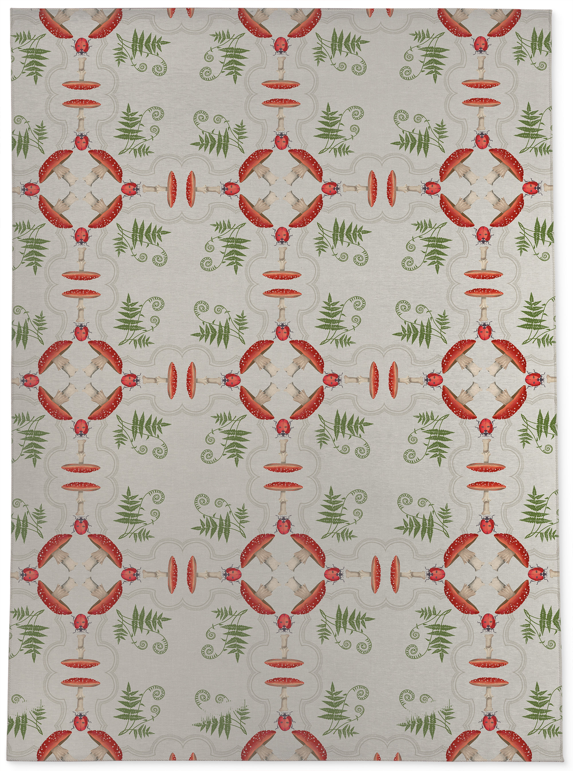 KAVKA DESIGNS Mushroom Tile Ivory Square Kitchen Mat | Wayfair