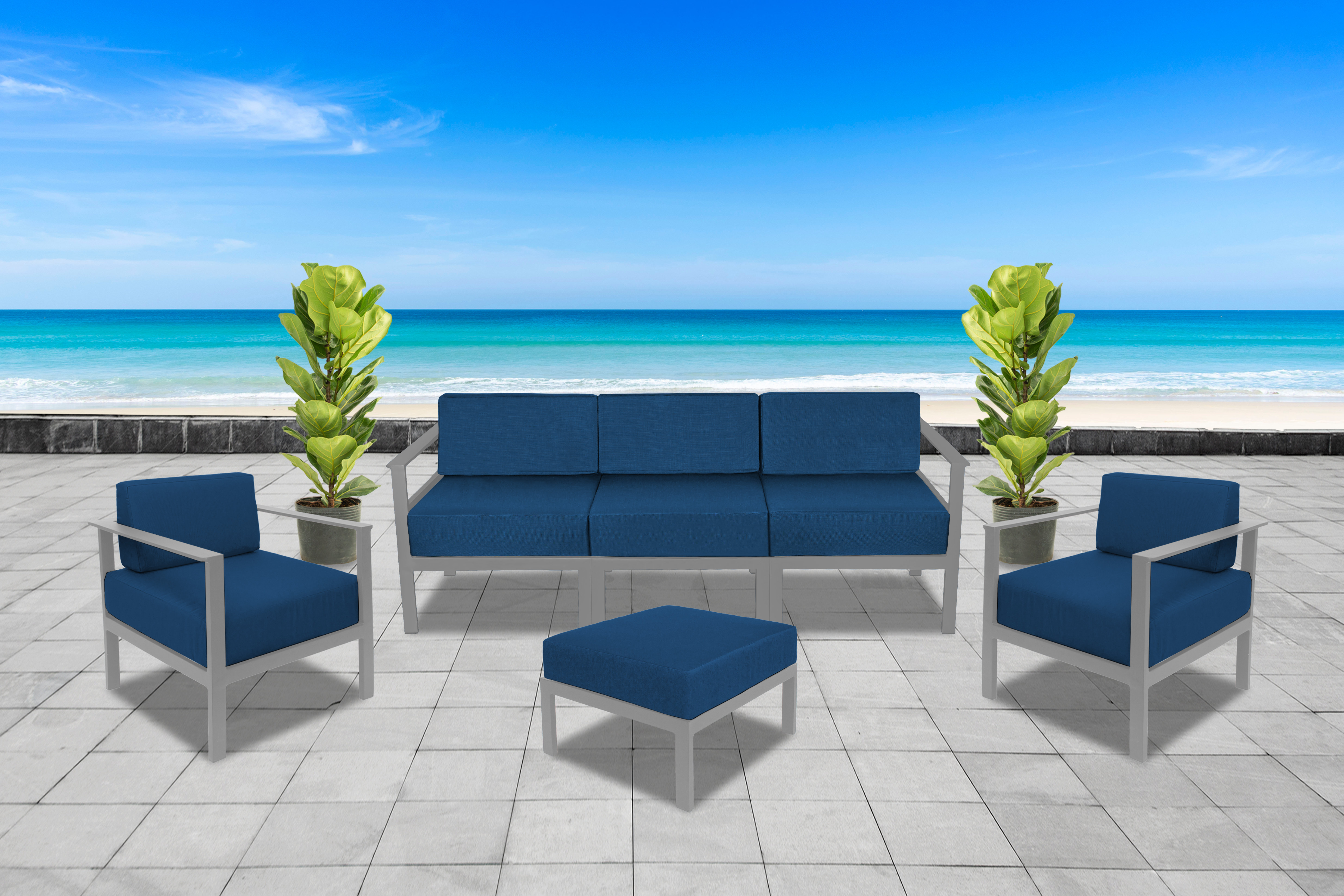 BFM Seating Belmar Metal Outdoor Lounge Chair | Wayfair